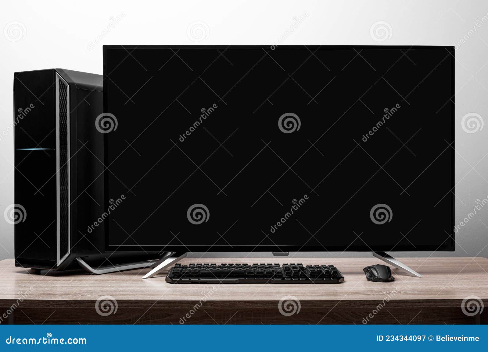Workplace. Table with a Desktop Personal Computer. Stock Image - Image ...