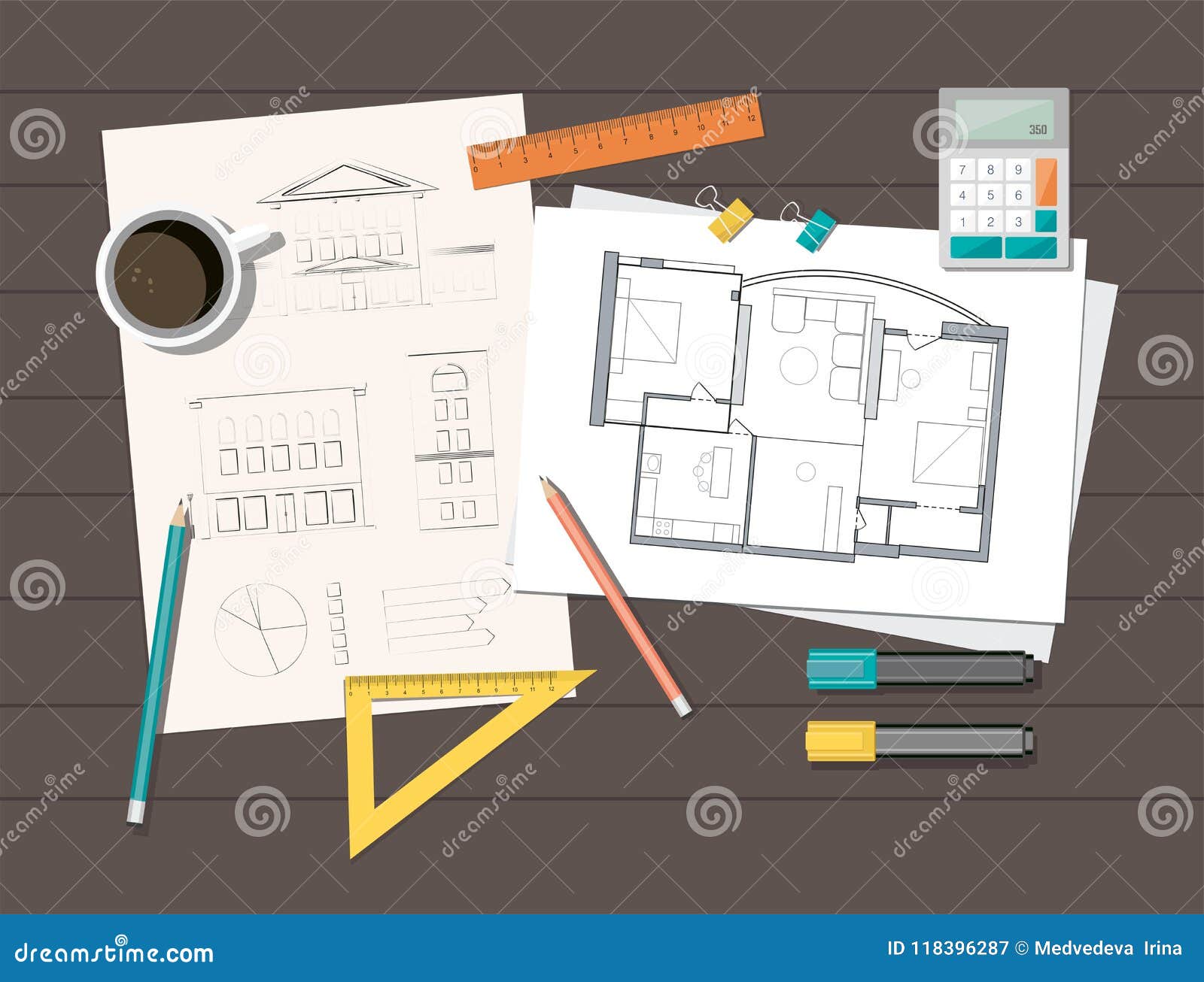Workplace - Technical Project Architect House Plan. Construction ...