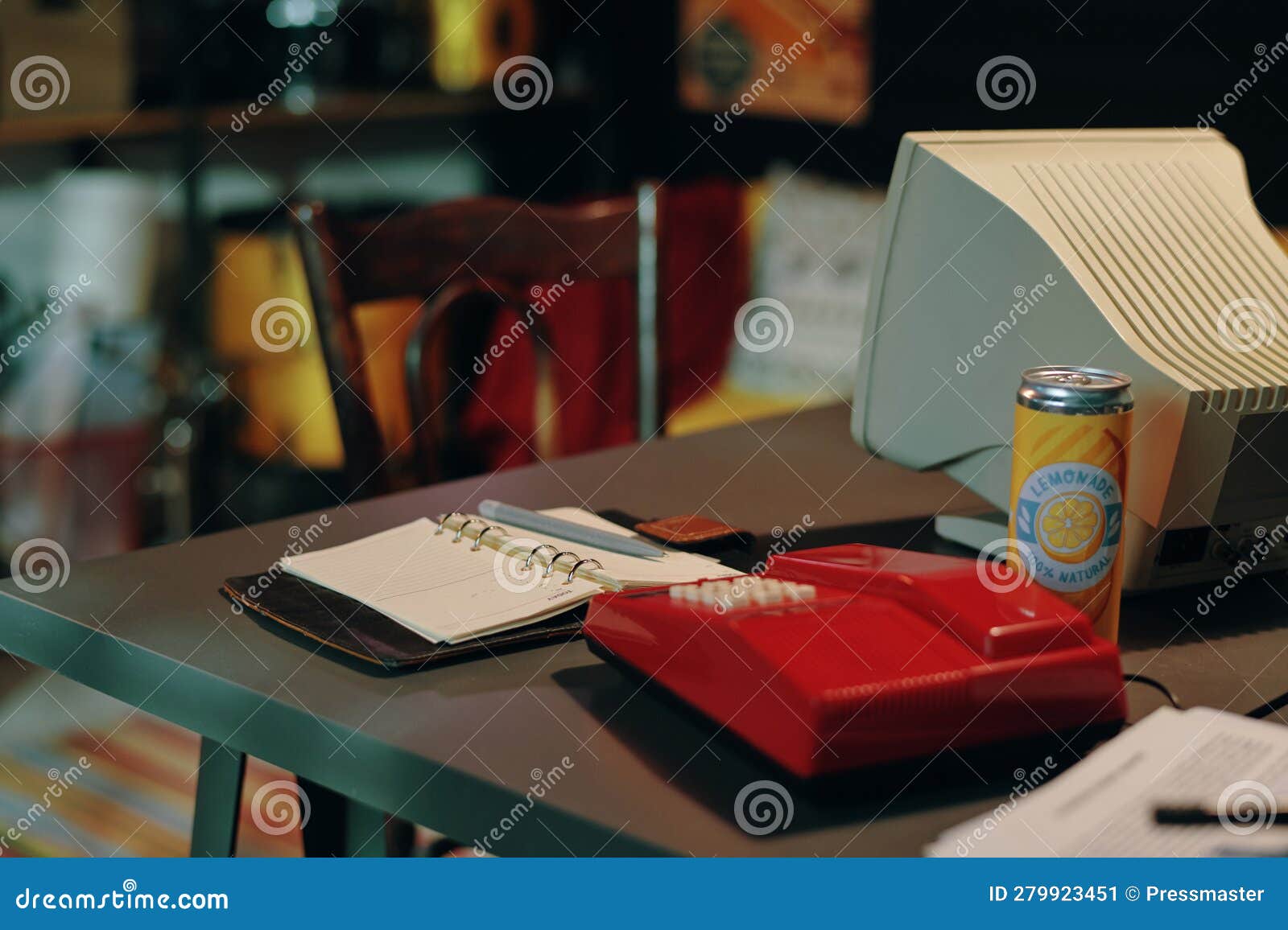 Workplace with Telephone and Computer Stock Image - Image of technology ...