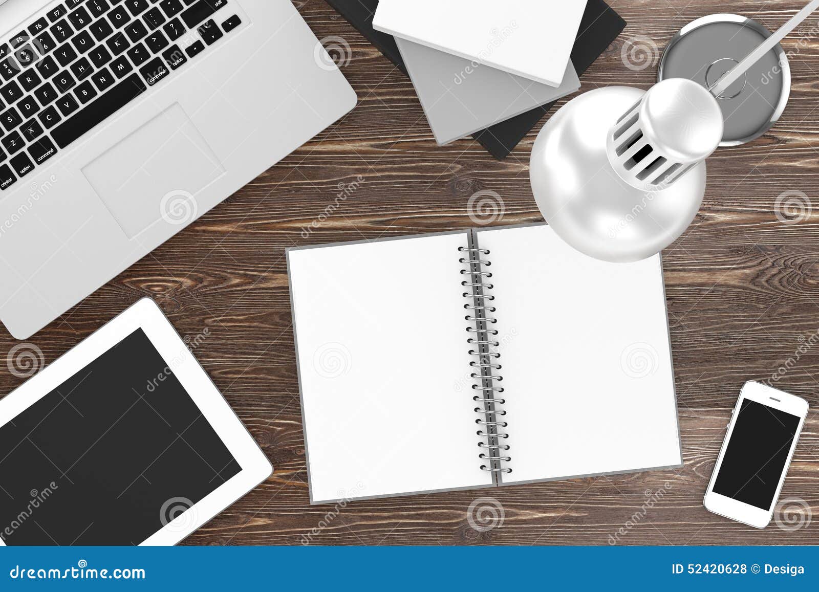 Workplace, top view stock photo. Image of laptop, design - 52420628