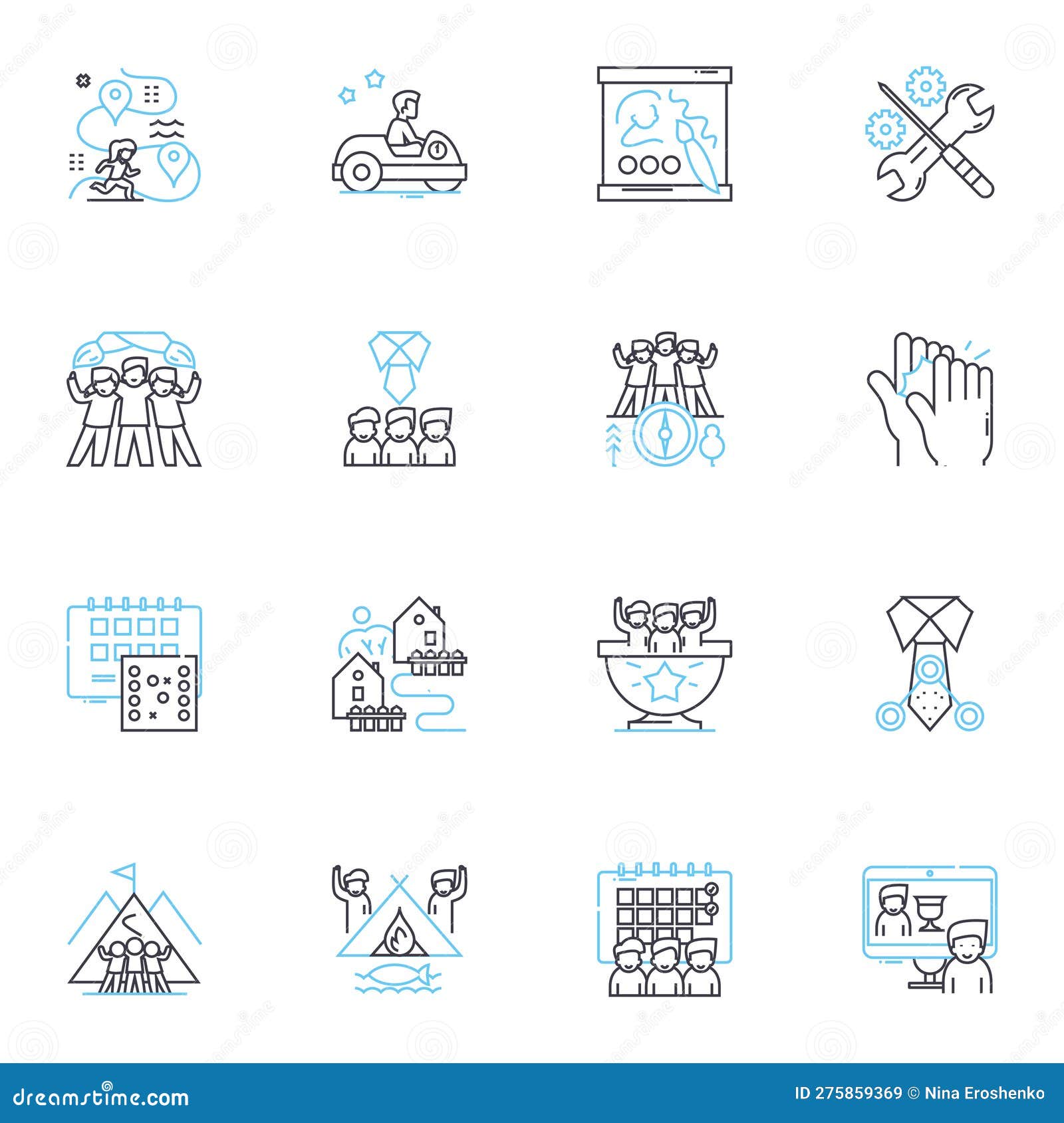 Workplace Training Linear Icons Set. Learning, Skill-building ...