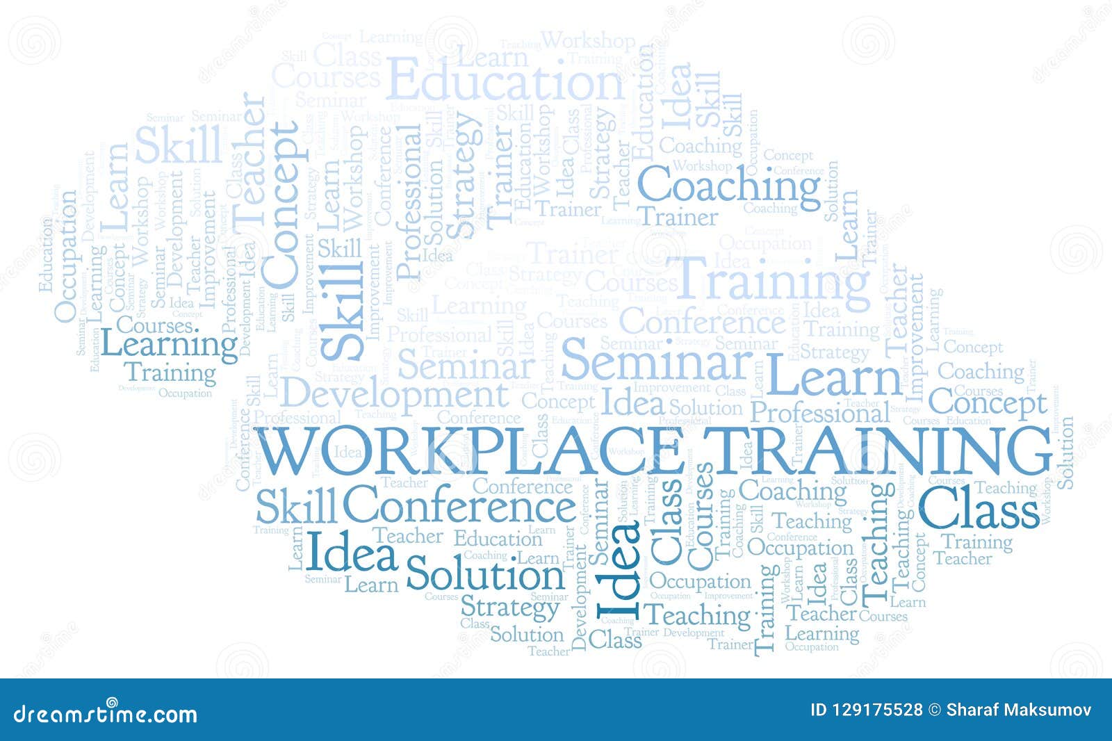 Workplace Training Word Cloud. Stock Illustration - Illustration of ...