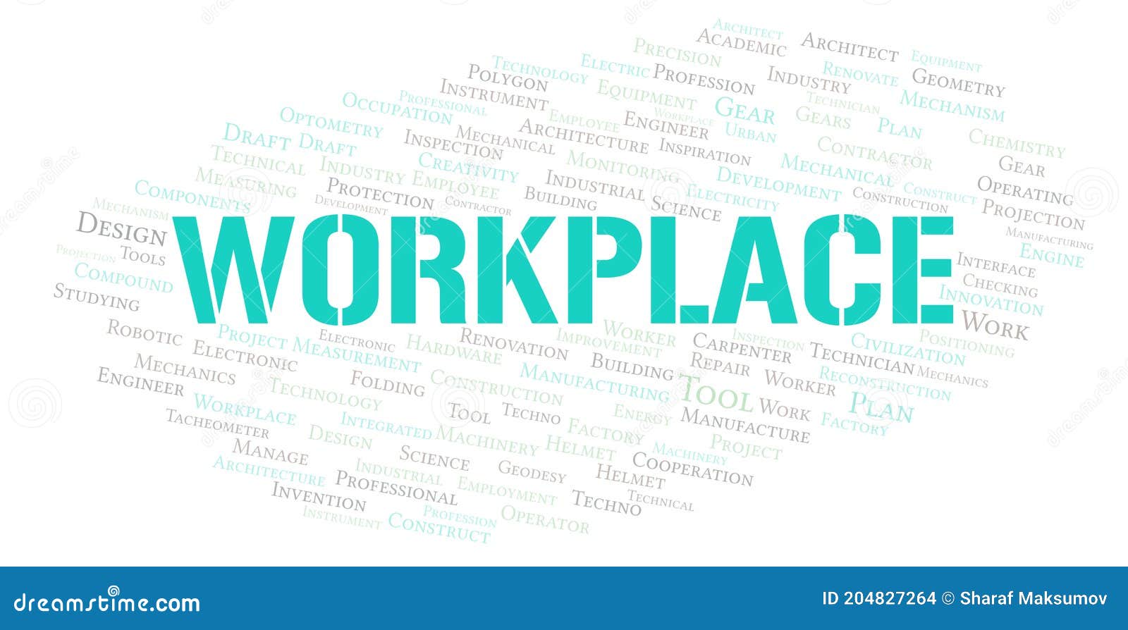 Workplace Typography Word Cloud Create with the Text only Stock ...