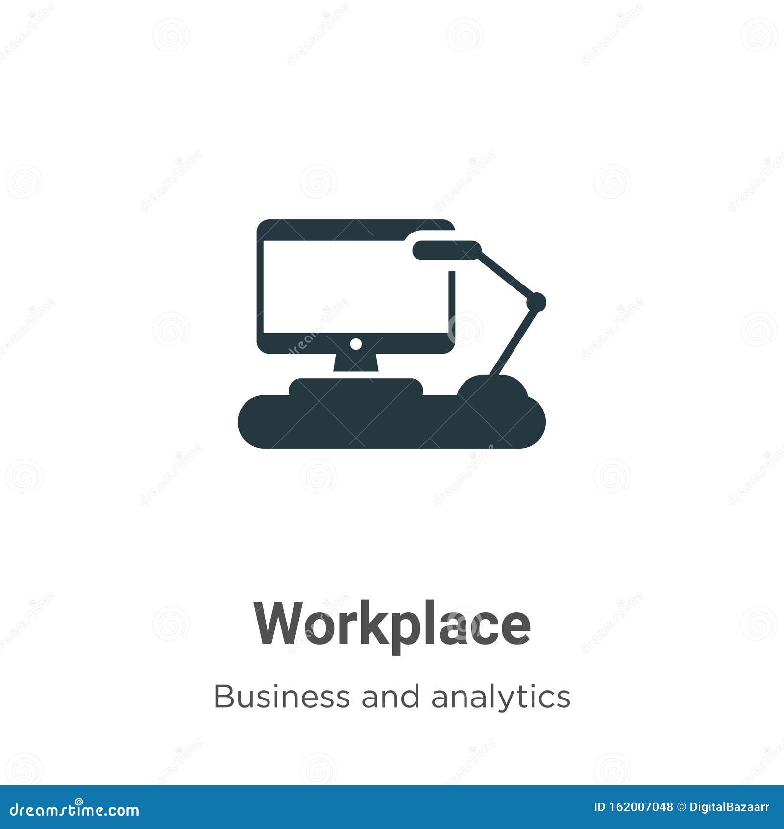 Workplace Vector Icon on White Background. Flat Vector Workplace Icon ...