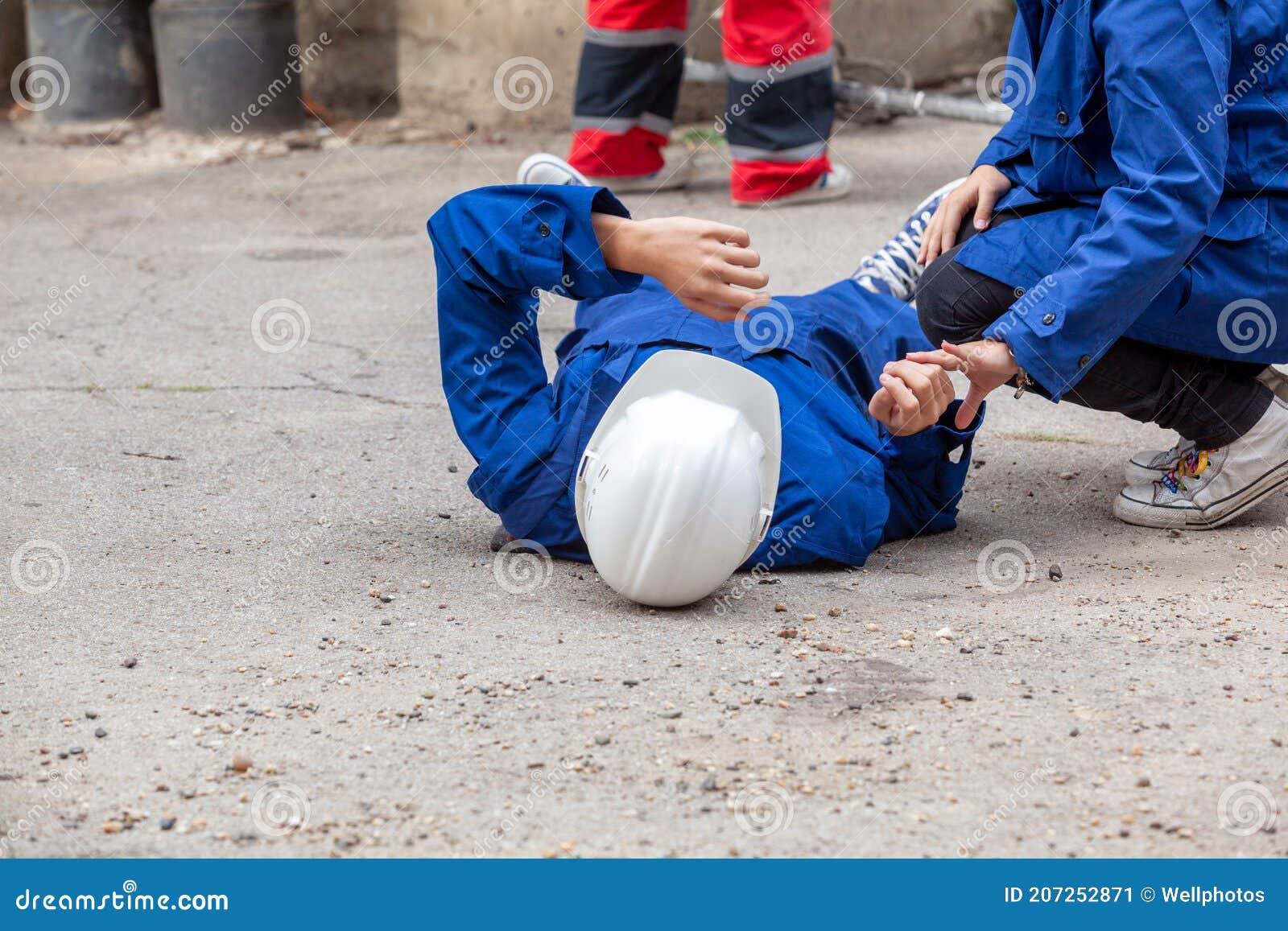 Workplace or Work Accident at Construction Site Stock Image - Image of ...