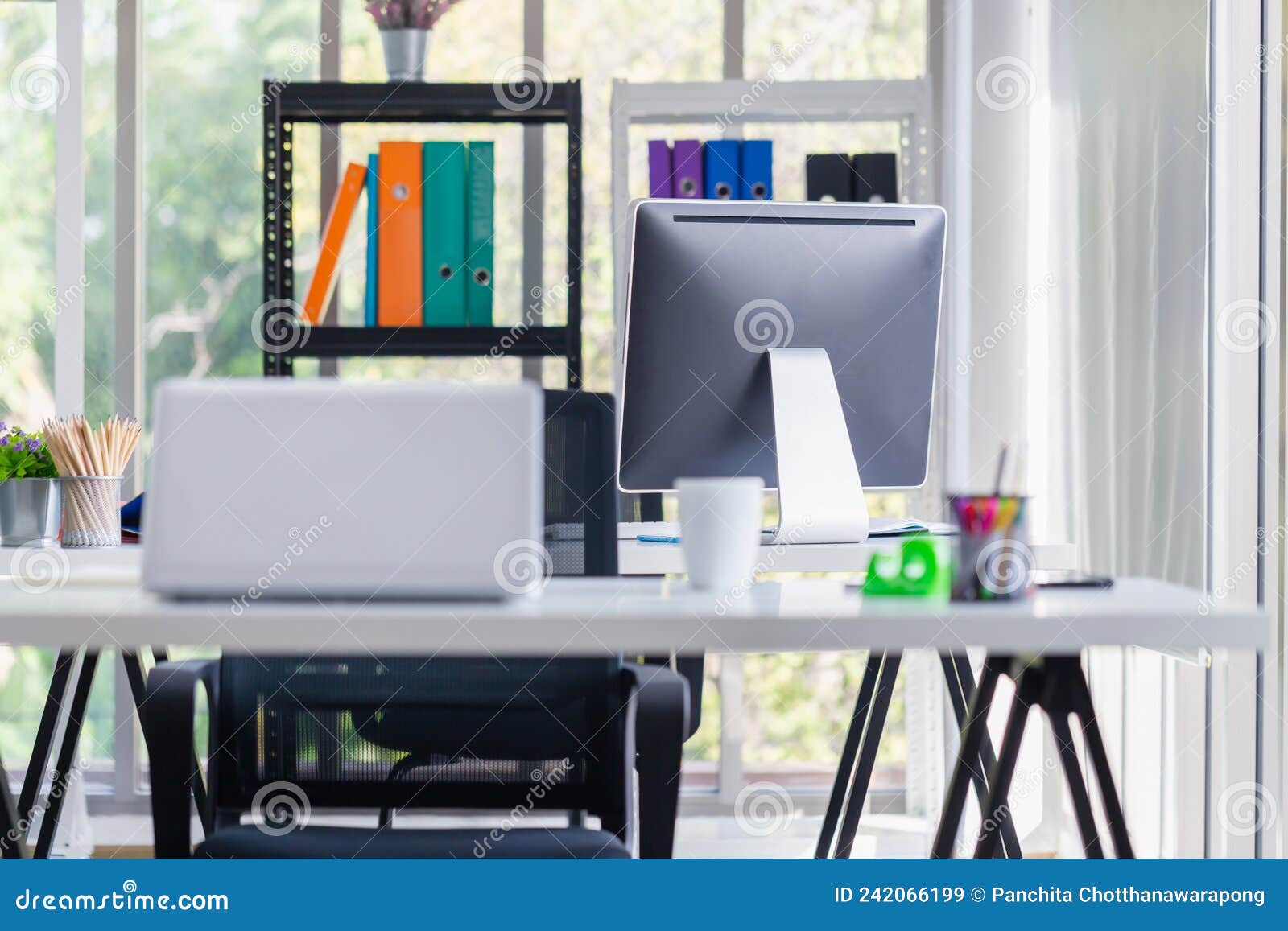 The Workplace or Work Space of Table Work in Modern Office with ...