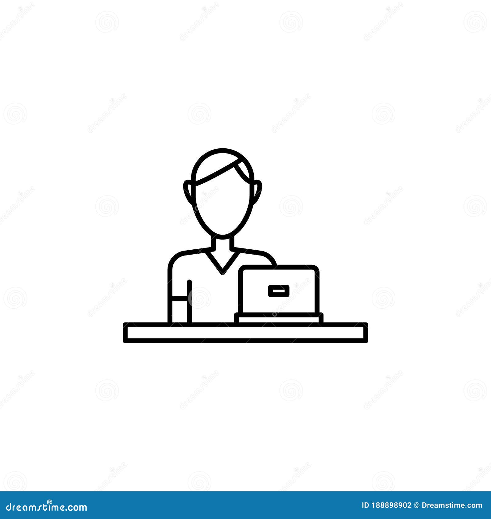Workplace, Working Man Icon. Element of Workplace Thin Line Icon Stock ...