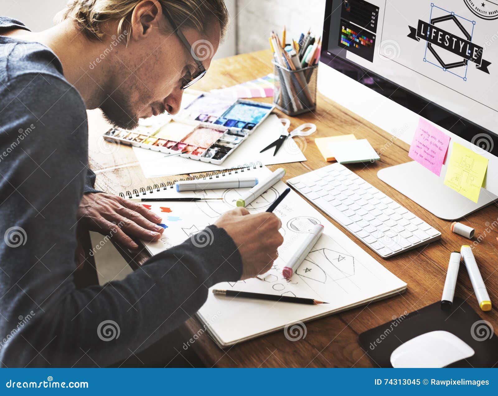 Workplace Workspace Vision Art Casual Draft Concept Stock Image - Image ...