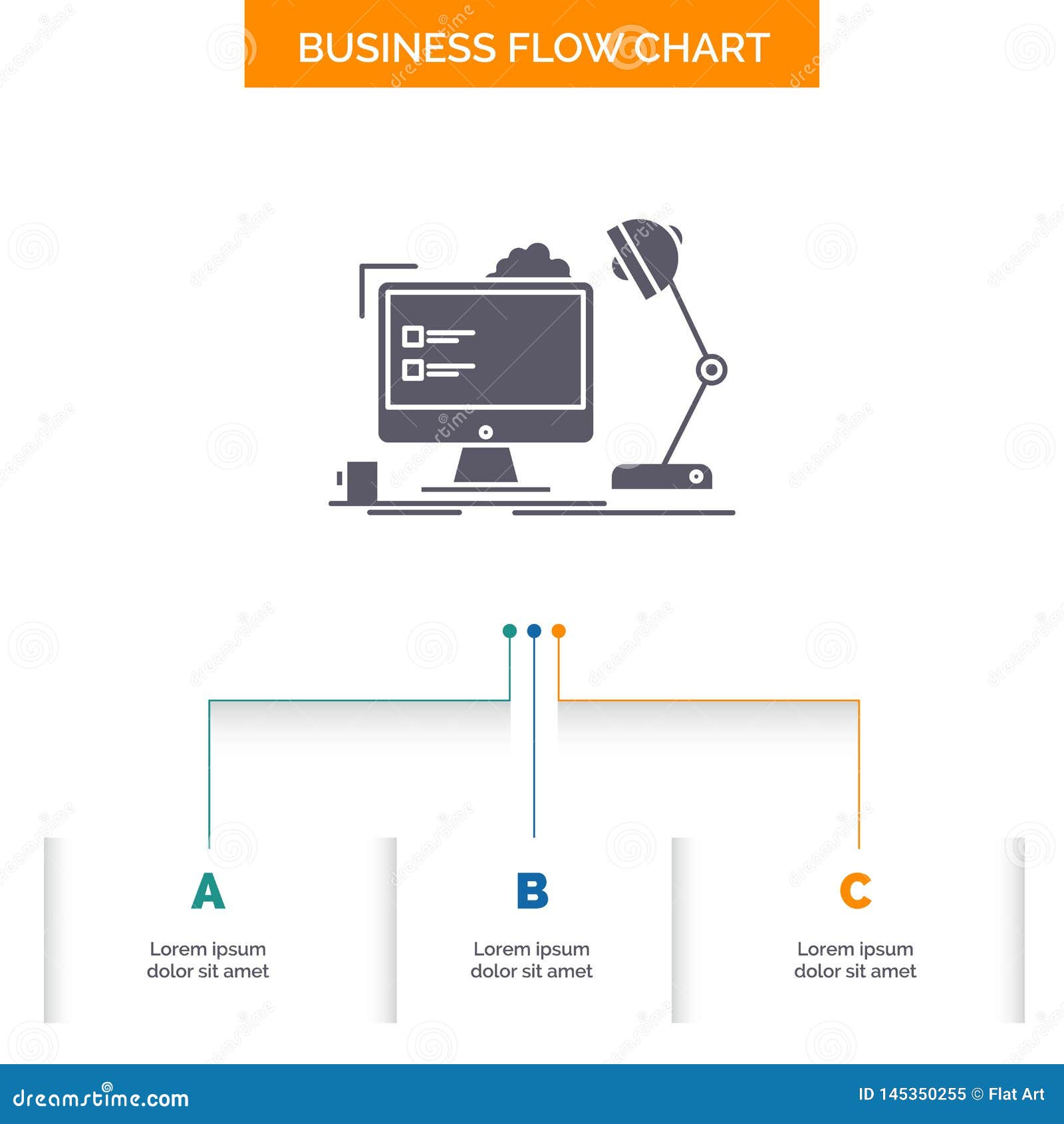 Workplace, Workstation, Office, Lamp, Computer Business Flow Chart ...
