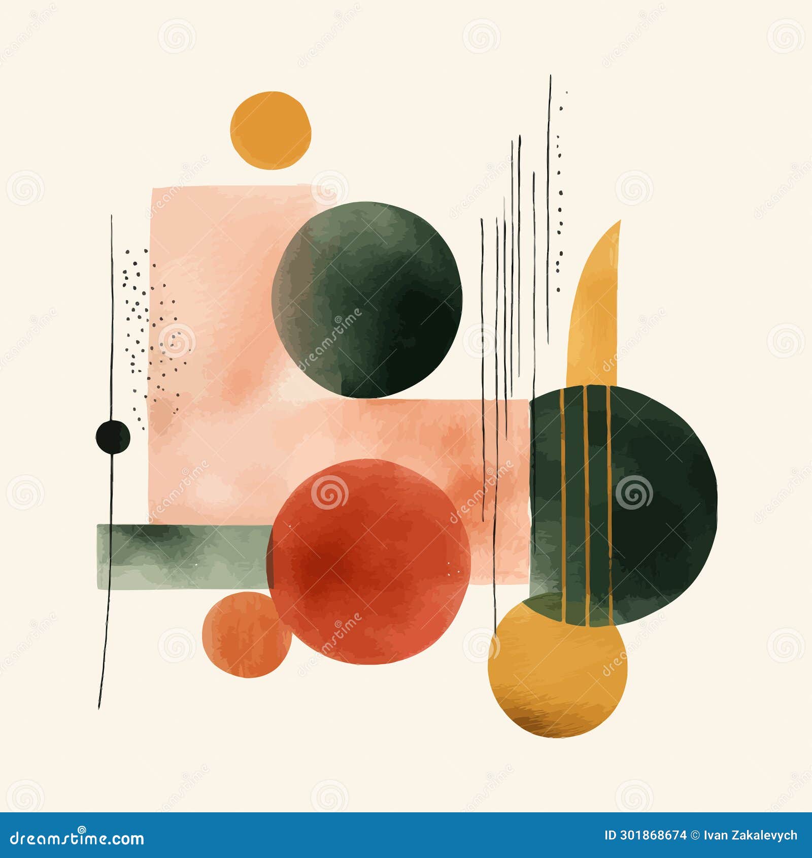 Works of Abstract Art with Different Forms. Vector Illustration Design ...