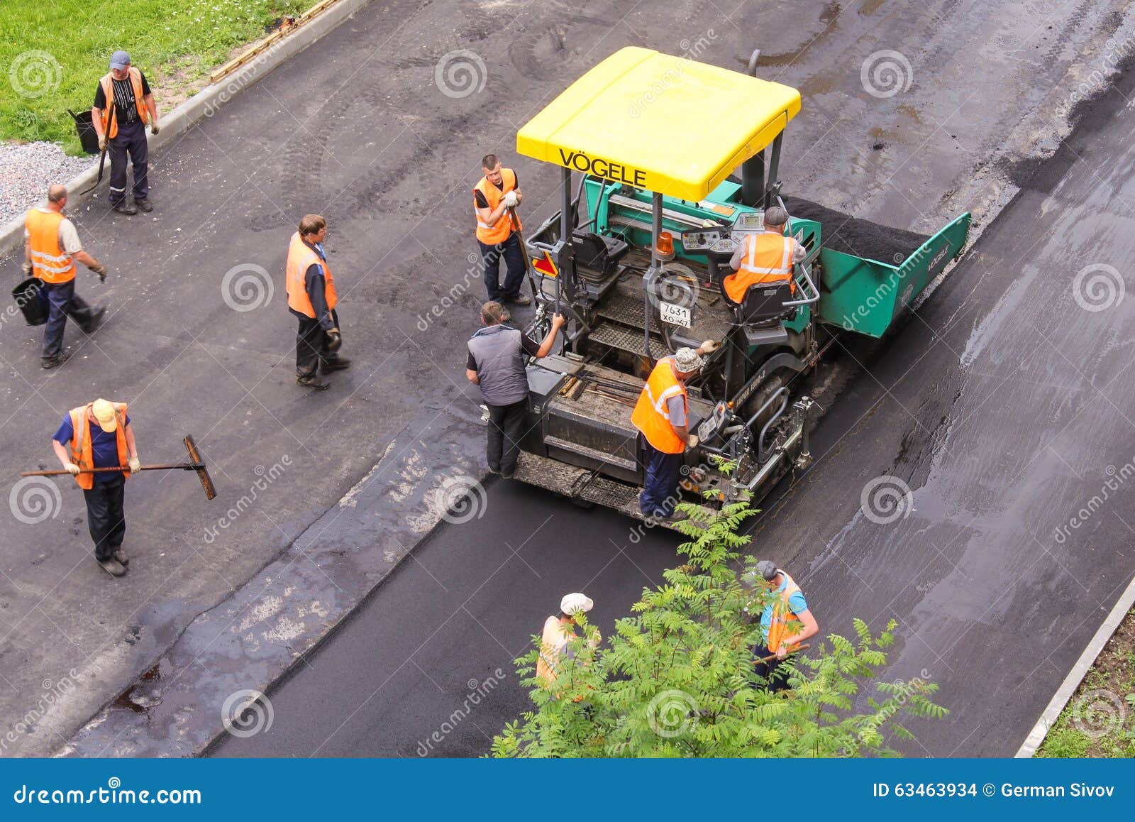 Works on asphalting. editorial stock image. Image of heat - 63463934