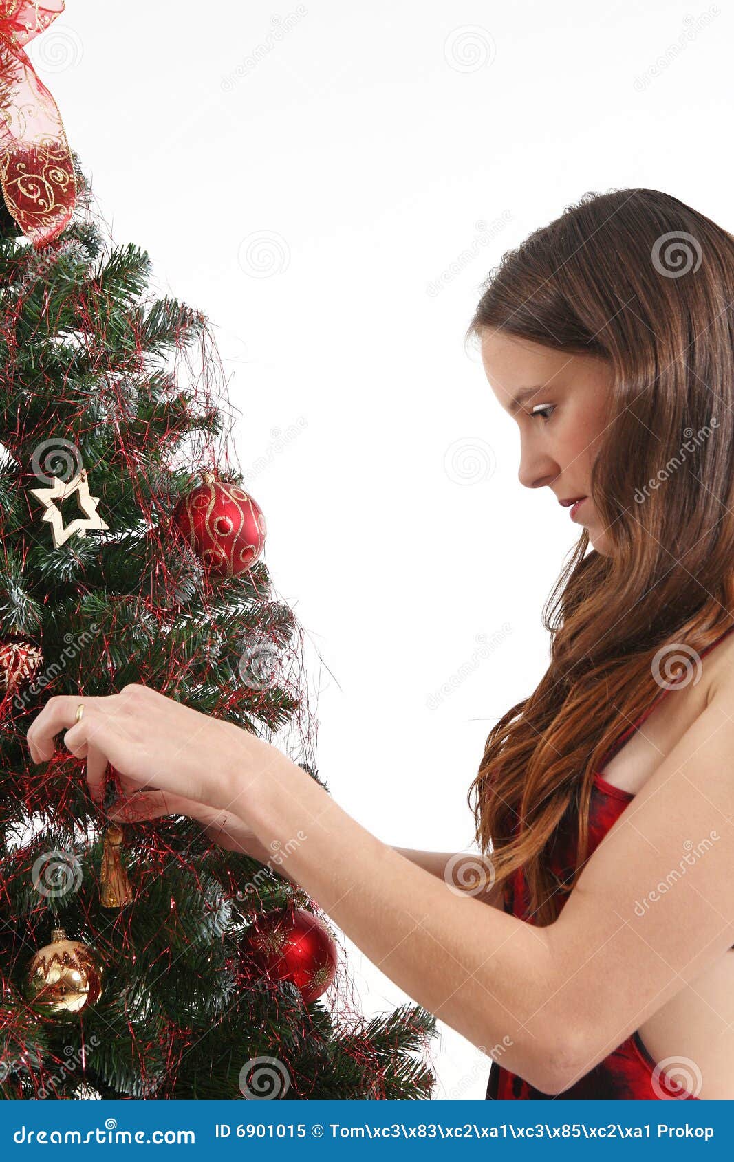 Works on christmas tree stock image. Image of nice, cute - 6901015
