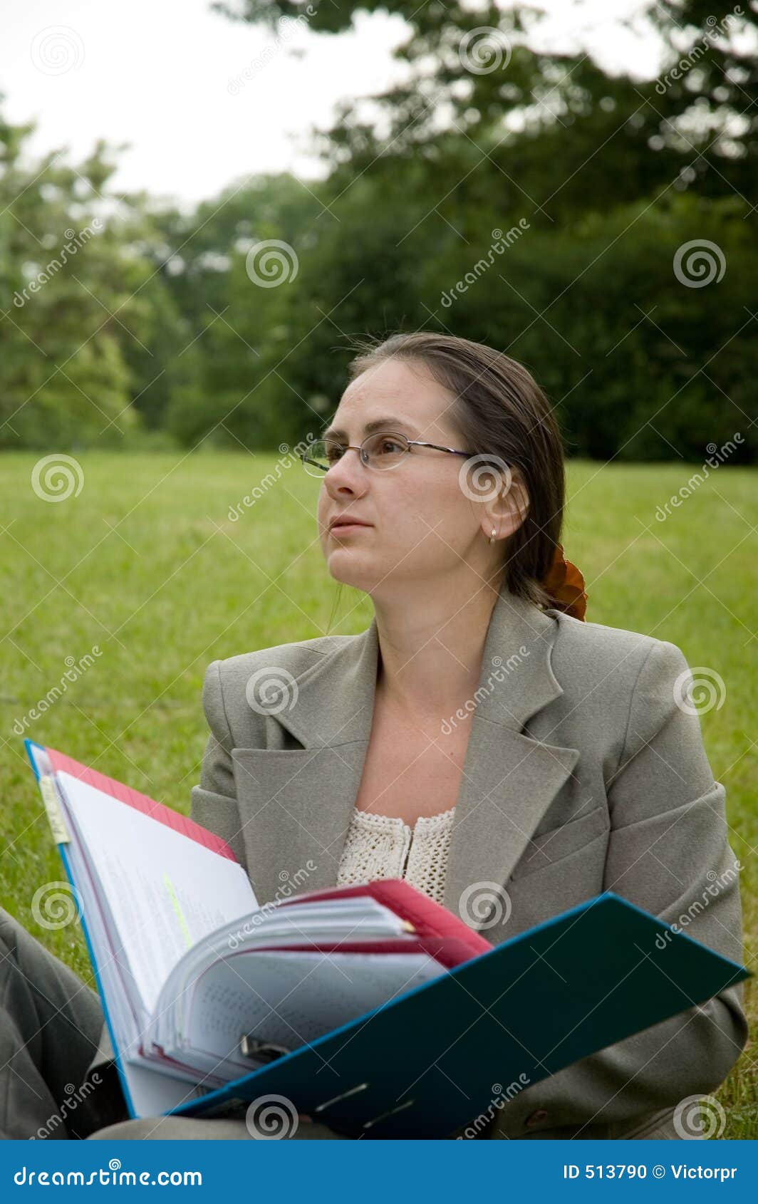 She works everywhere stock photo. Image of woman, folder - 513790