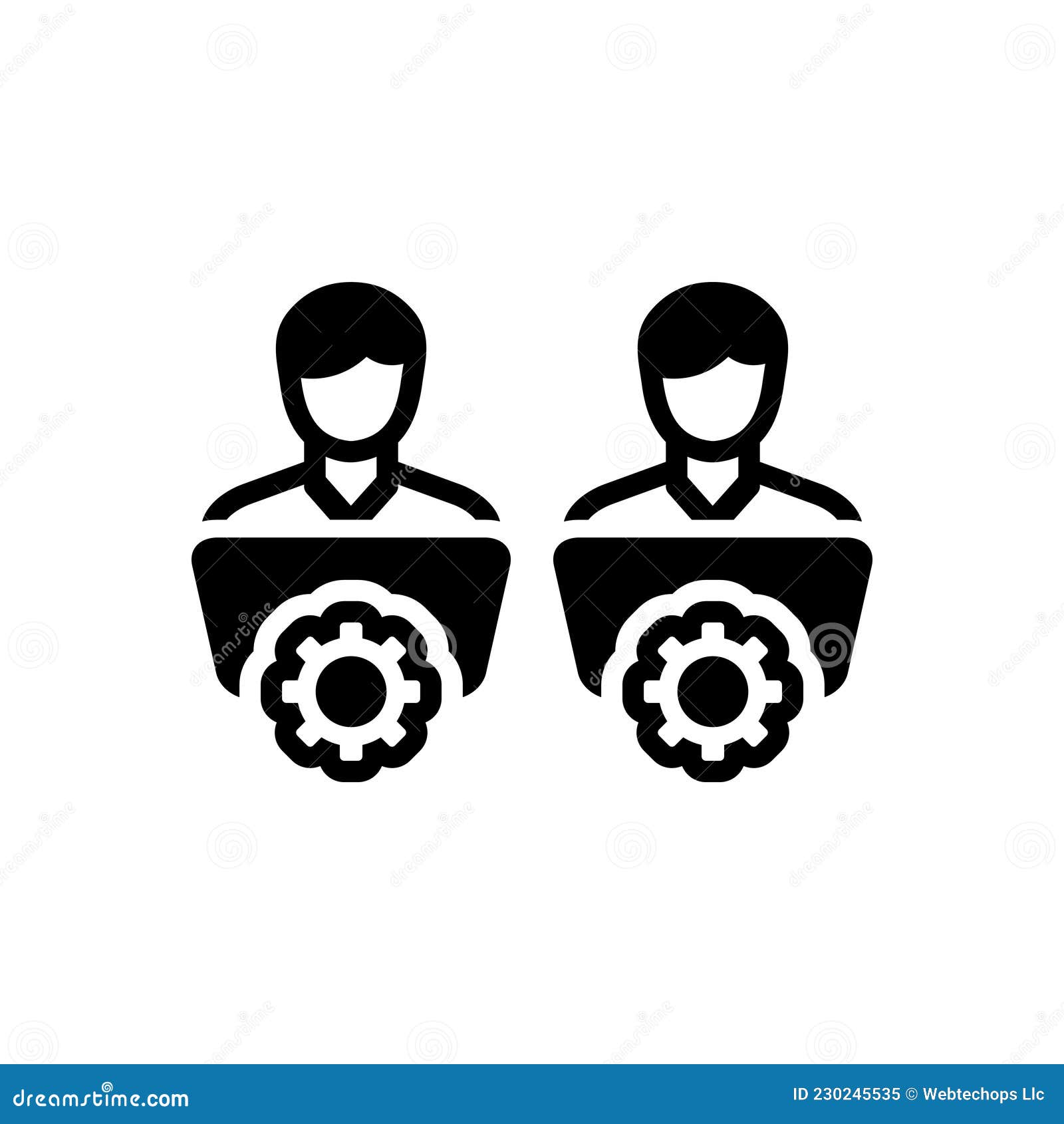 Black Solid Icon for Works, Process and Person Stock Vector ...