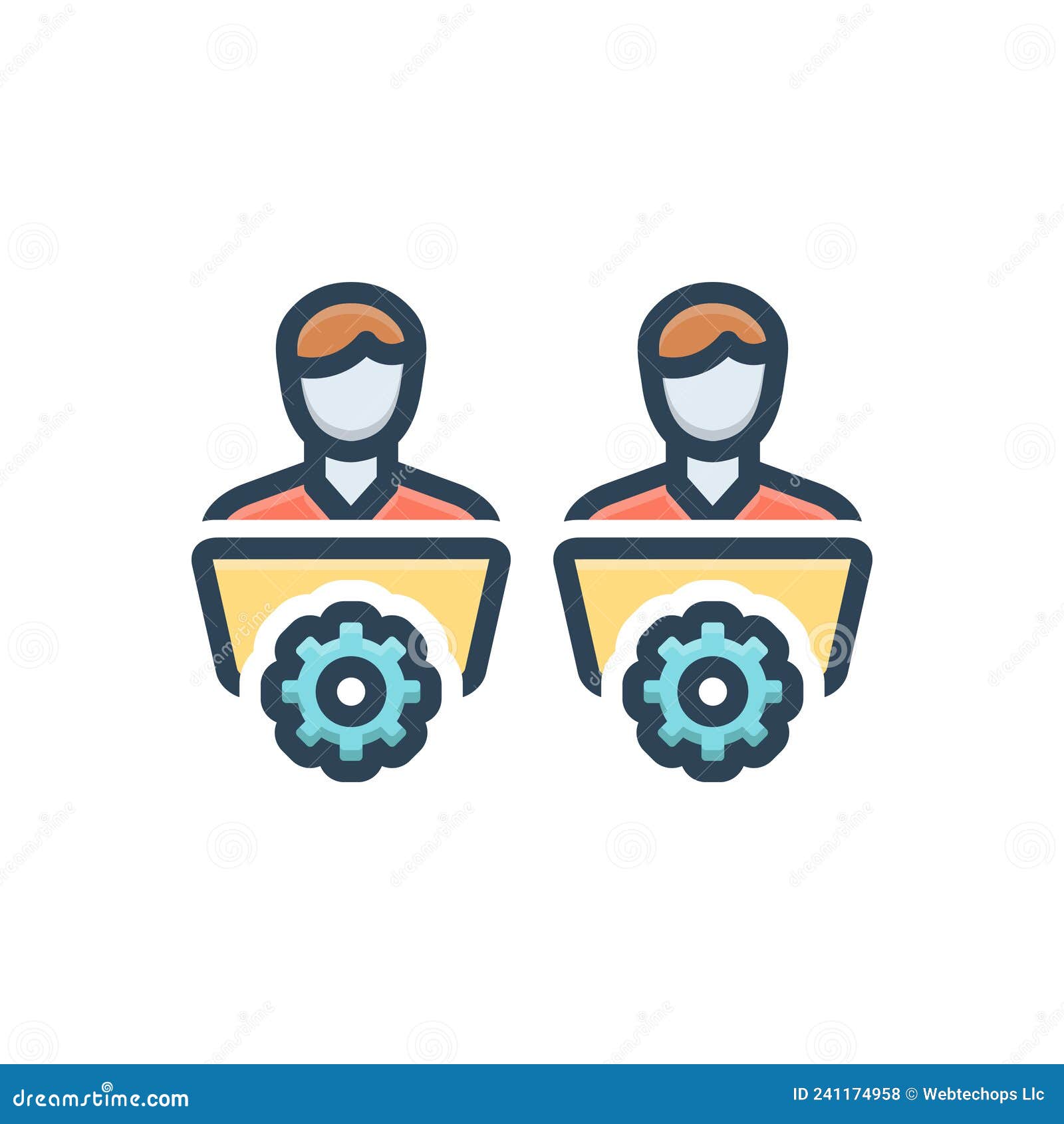 Color Illustration Icon for Works, Process and Procedure Stock ...