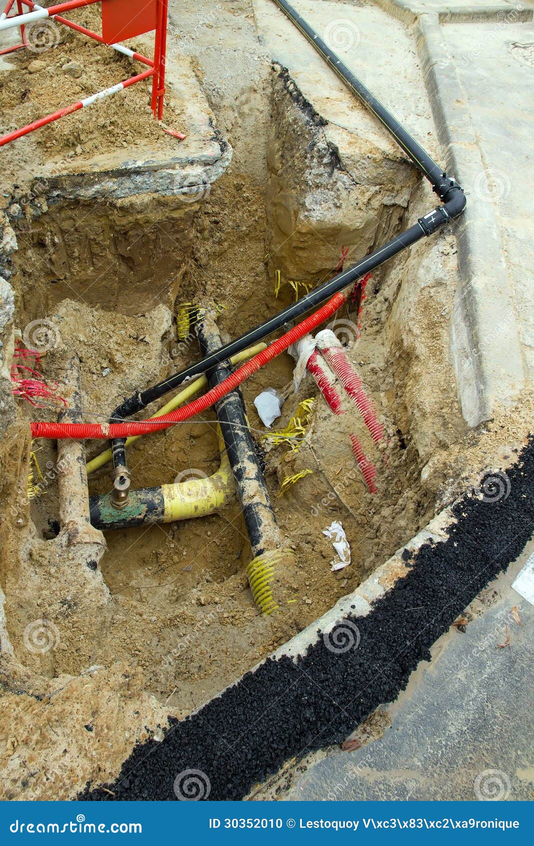 Works of Pipe Under the Ground Stock Photo - Image of buried, pipe ...
