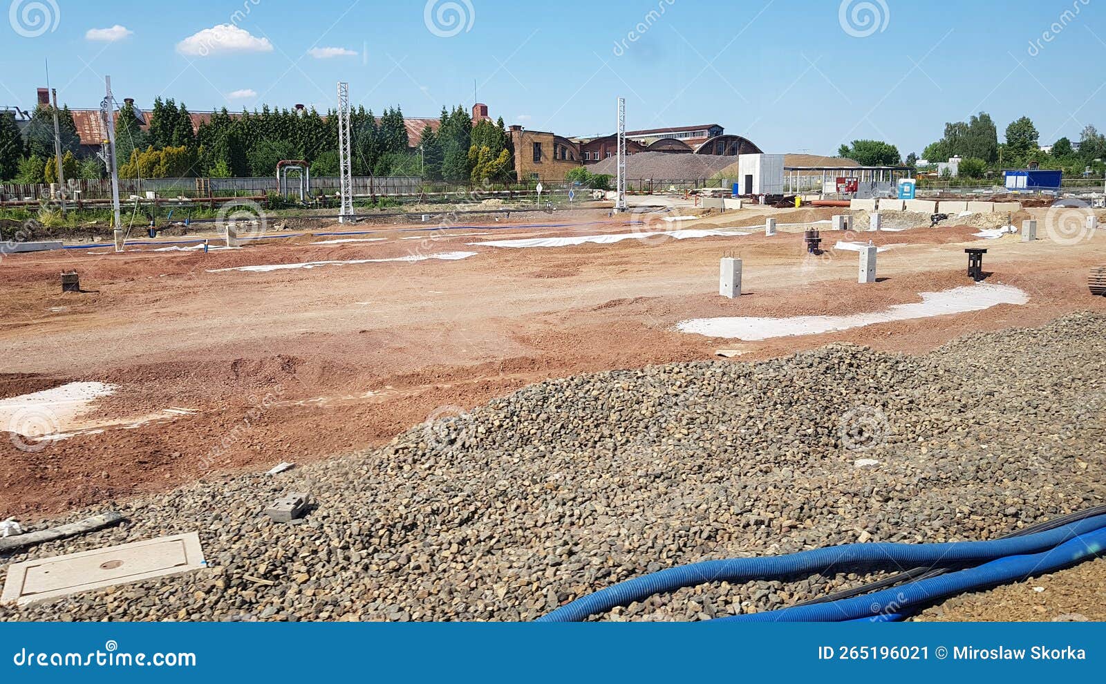 Works on the railway line stock image. Image of materials - 265196021