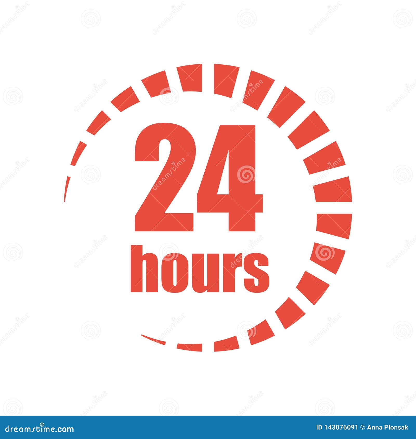 Works Round the Clock 24 Hours. Icon. Vector Illustration Stock ...
