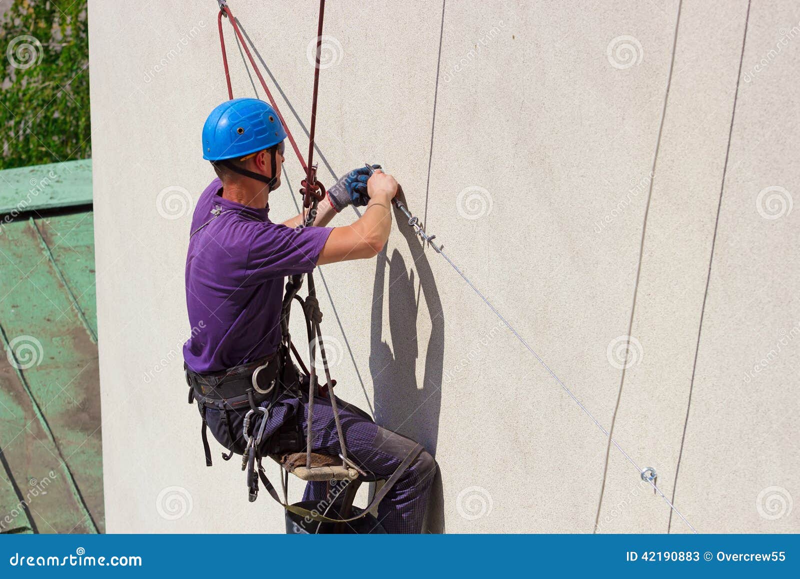 Works on skyscraper stock image. Image of assemblers - 42190883