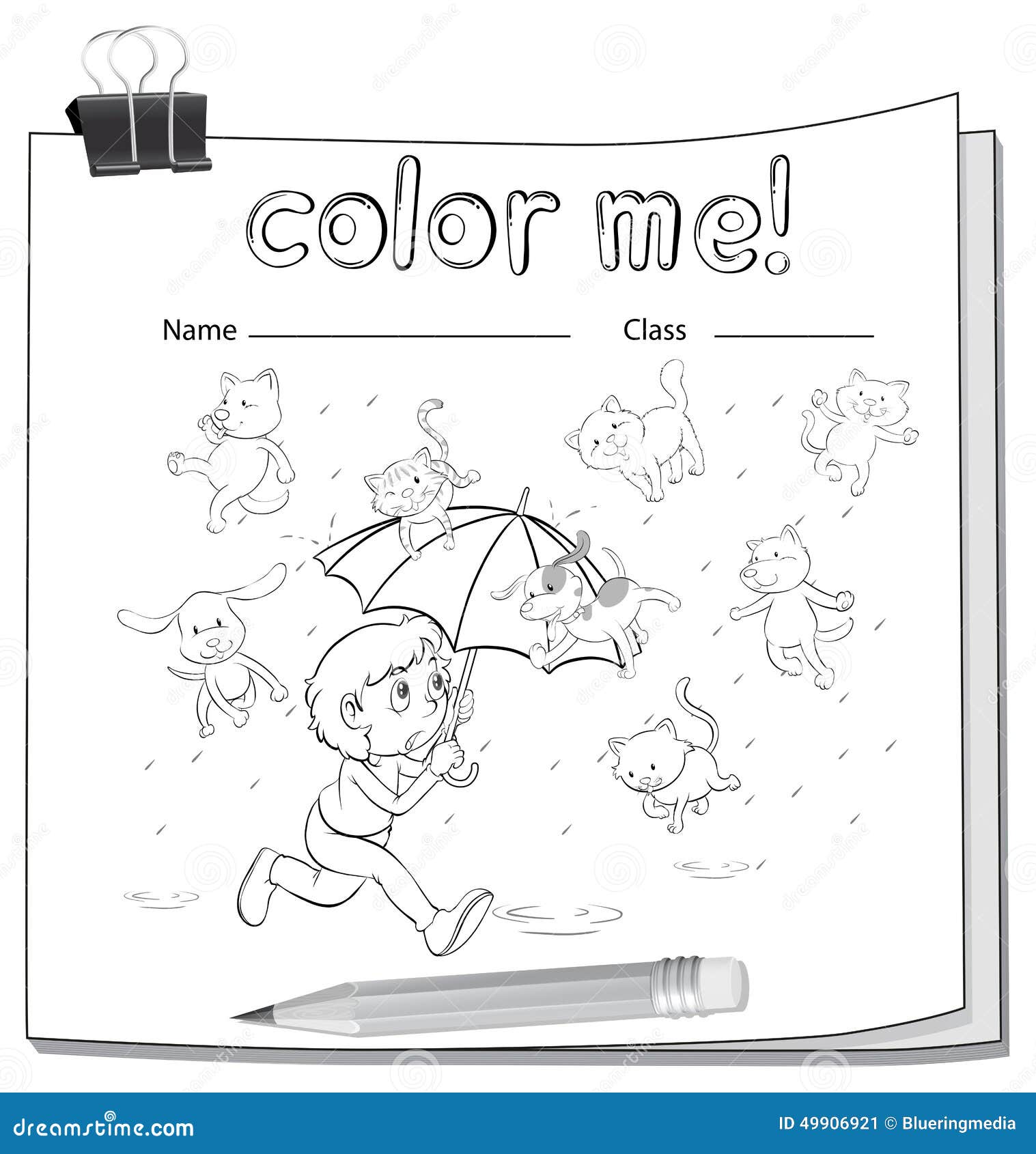 A Worksheet with Cats and Dogs Stock Vector - Illustration of graphic ...