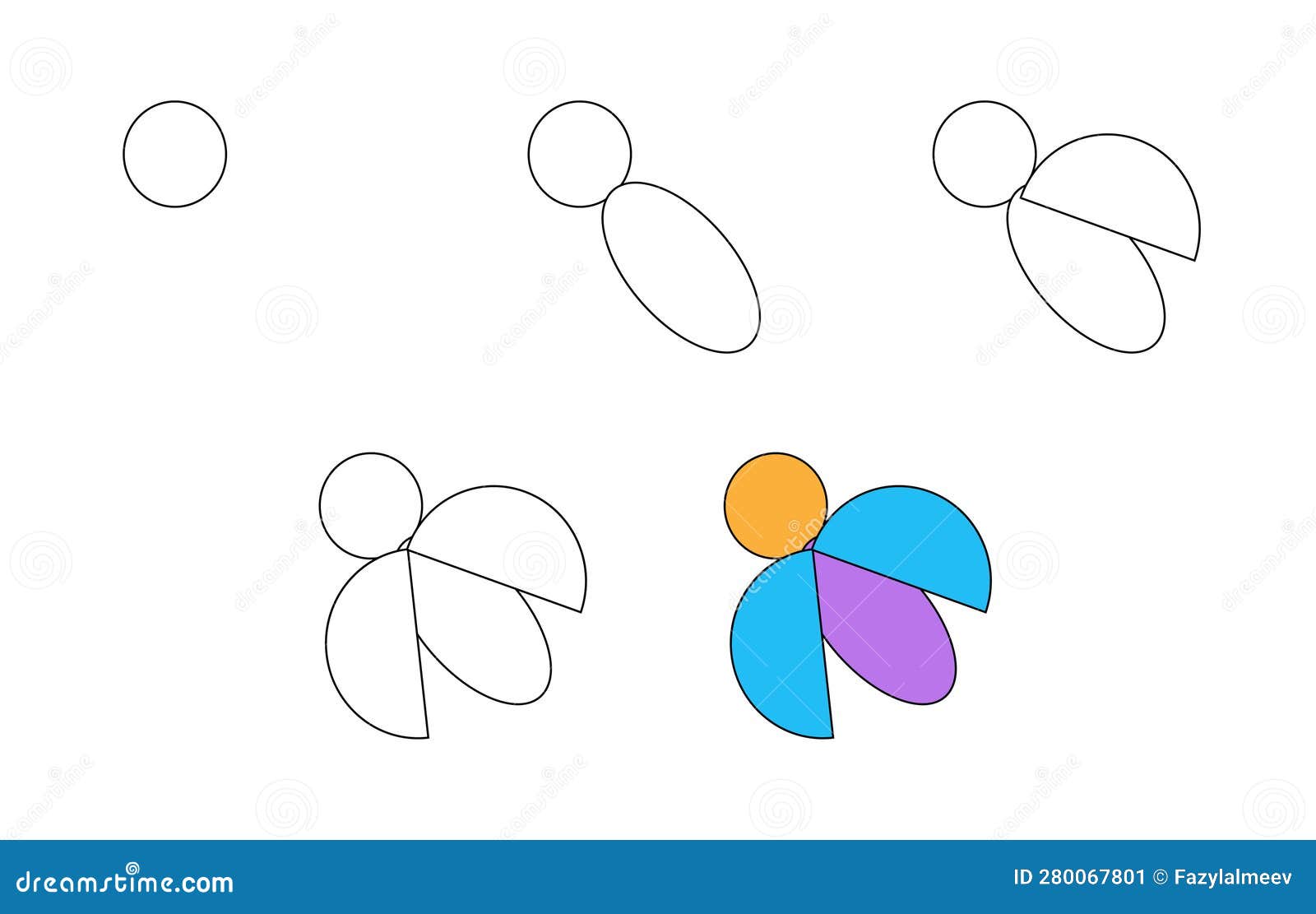 Worksheet Easy Guide To Drawing Cartoon Bee. Simple Step-by-step ... Worksheet Easy Guide To Drawing Cartoon Bee. Simple Step-by-step ...