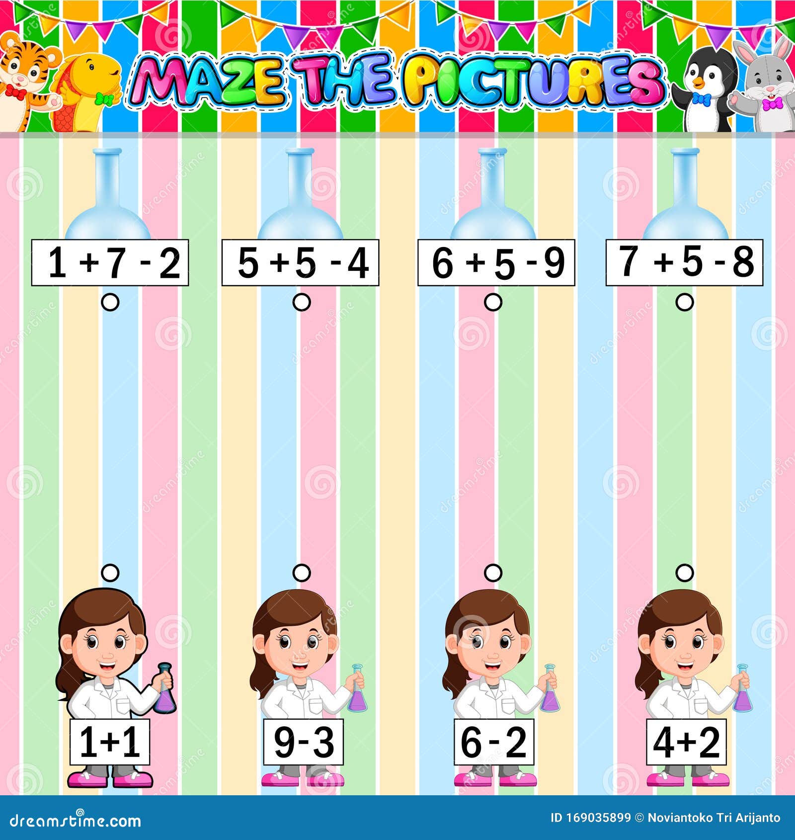 Exercises For Children - Needs To Solve Examples And Draw The Remaining ...