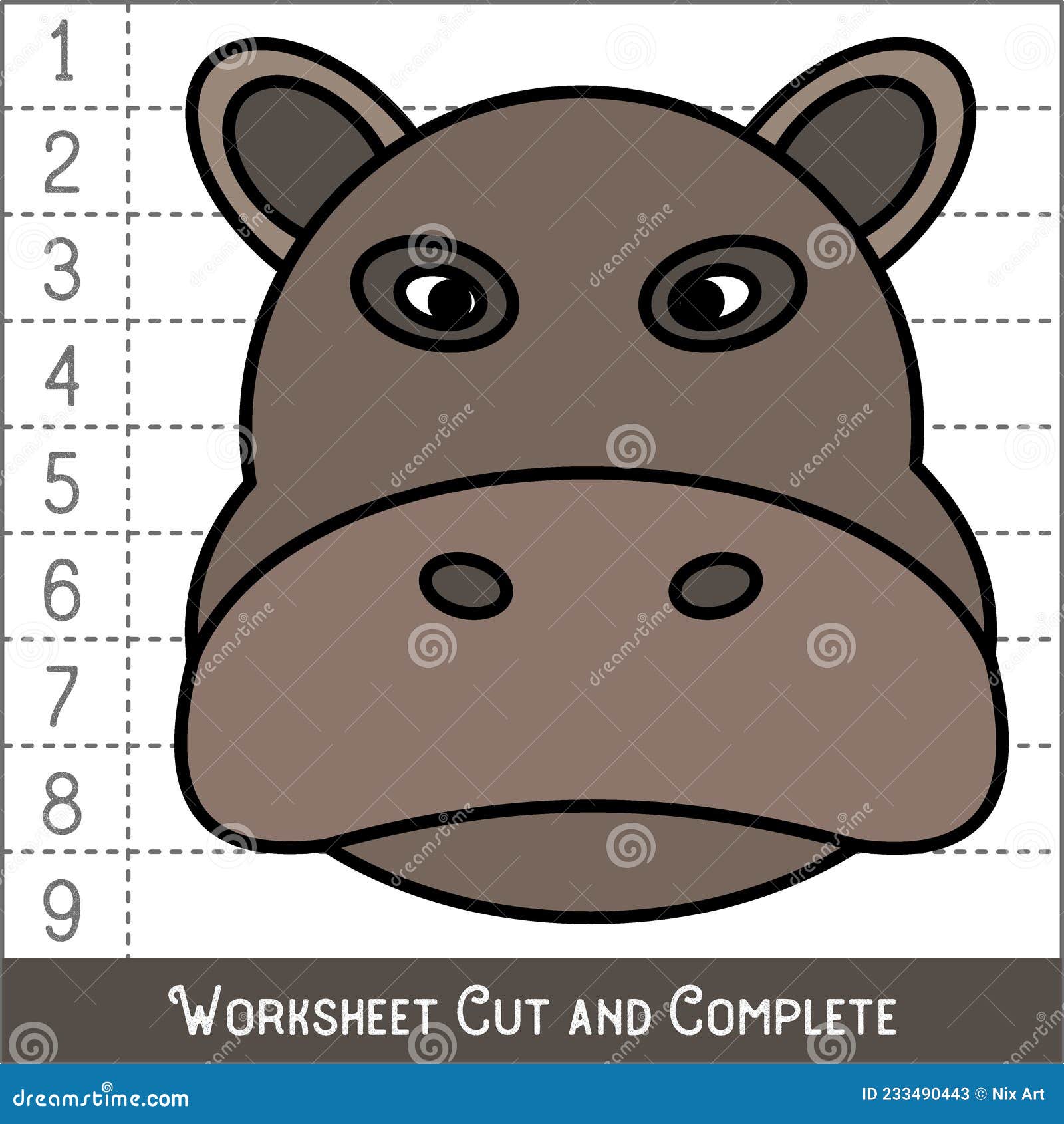 Worksheet. Game for Kids, Children. Math Puzzles. Cut and Complete ...