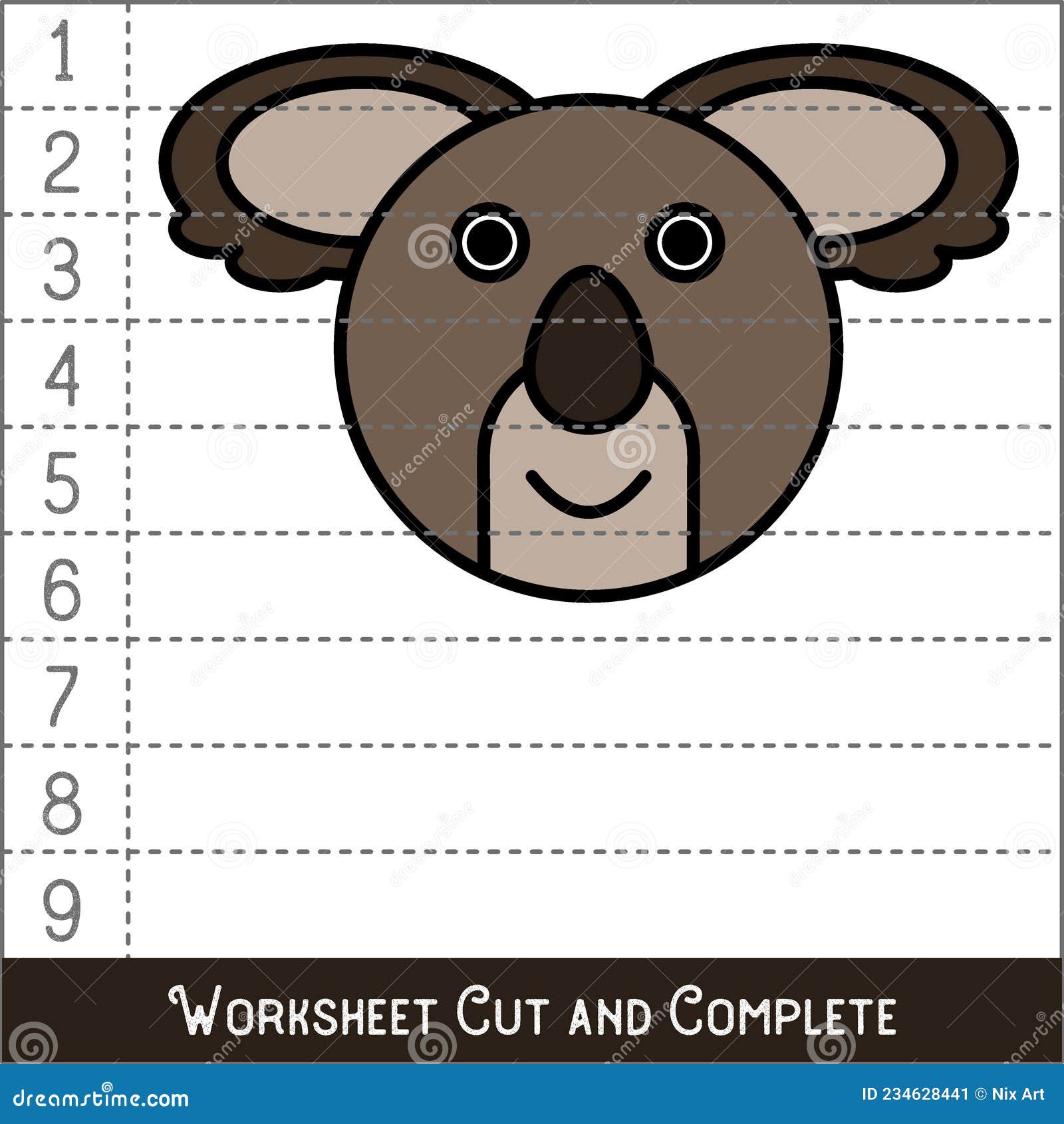 Worksheet. Game for Kids, Children. Math Puzzles. Cut and Complete ...