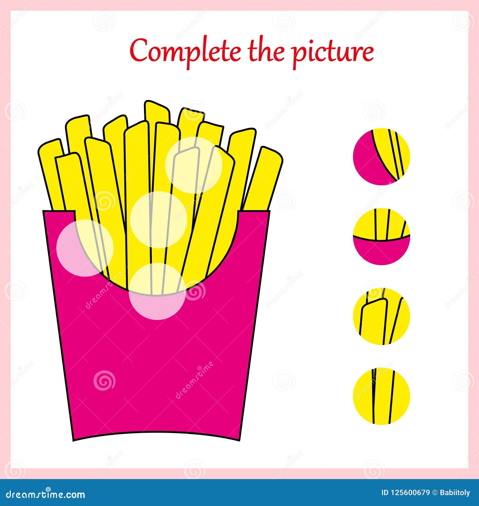 Worksheet for Kids. Complete the Picture, Game for Children Stock ...