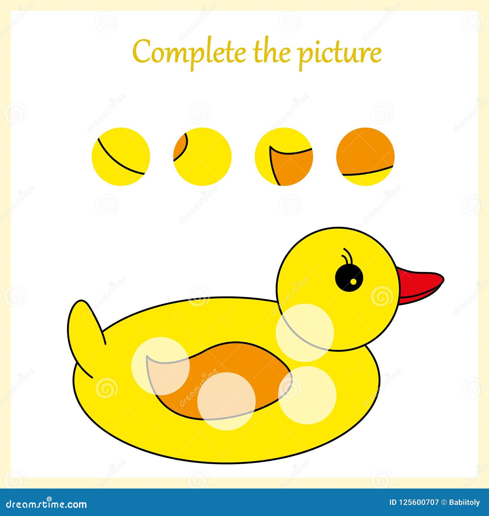 Worksheet for Kids. Complete the Picture, Game for Children Stock ...