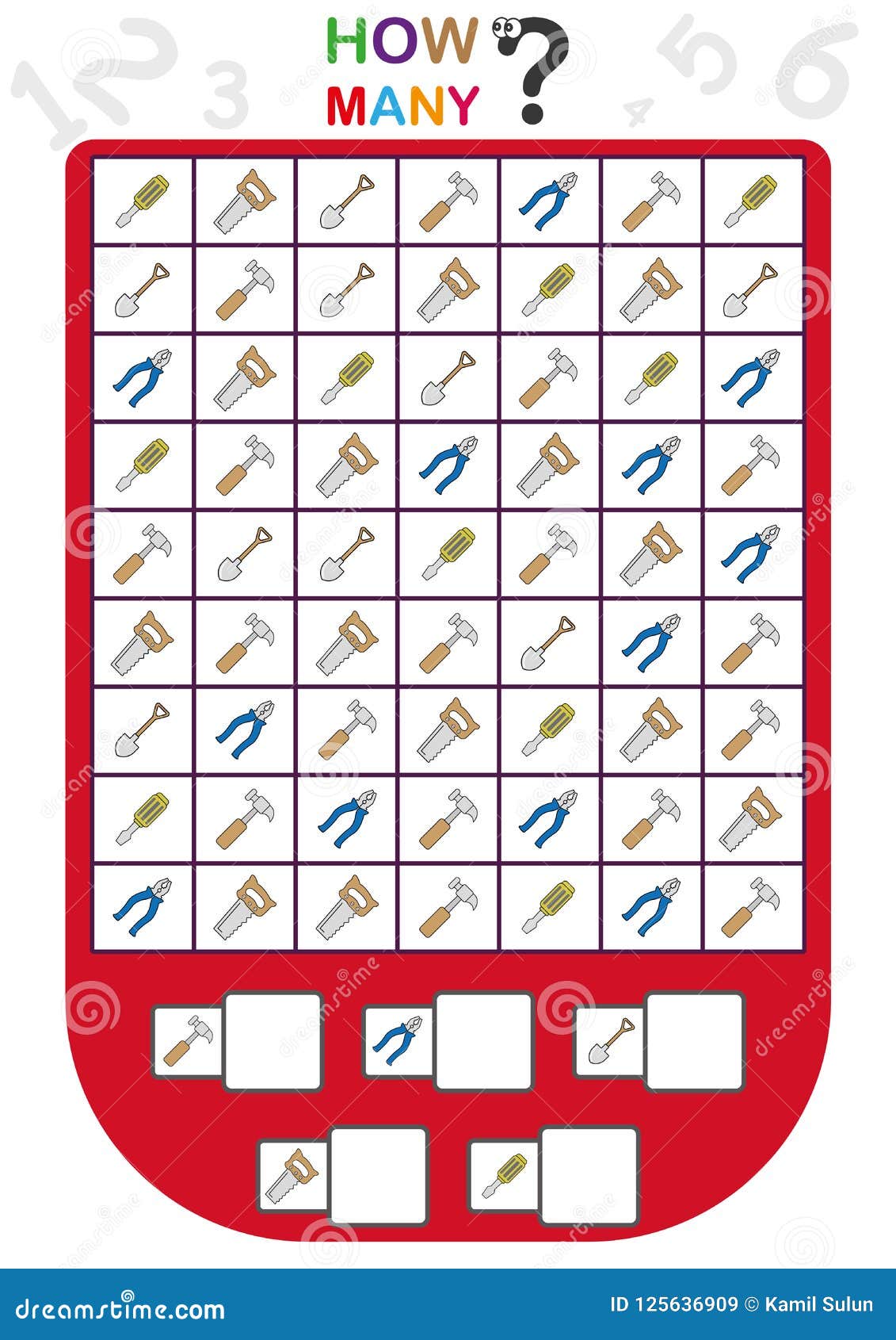 Worksheet For Kids, Count The Number Of Objects, Learn The Numbers, How ...