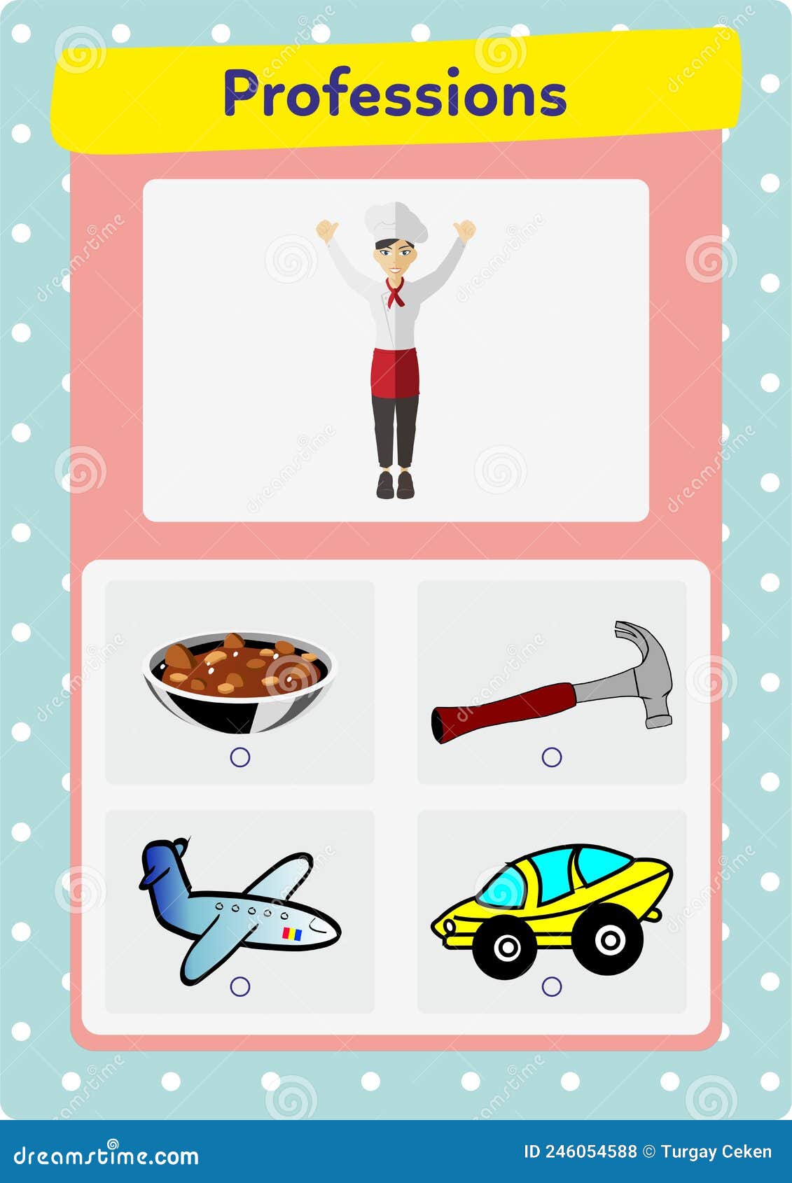 Matchin occupations stock vector. Illustration of learning - 246054588