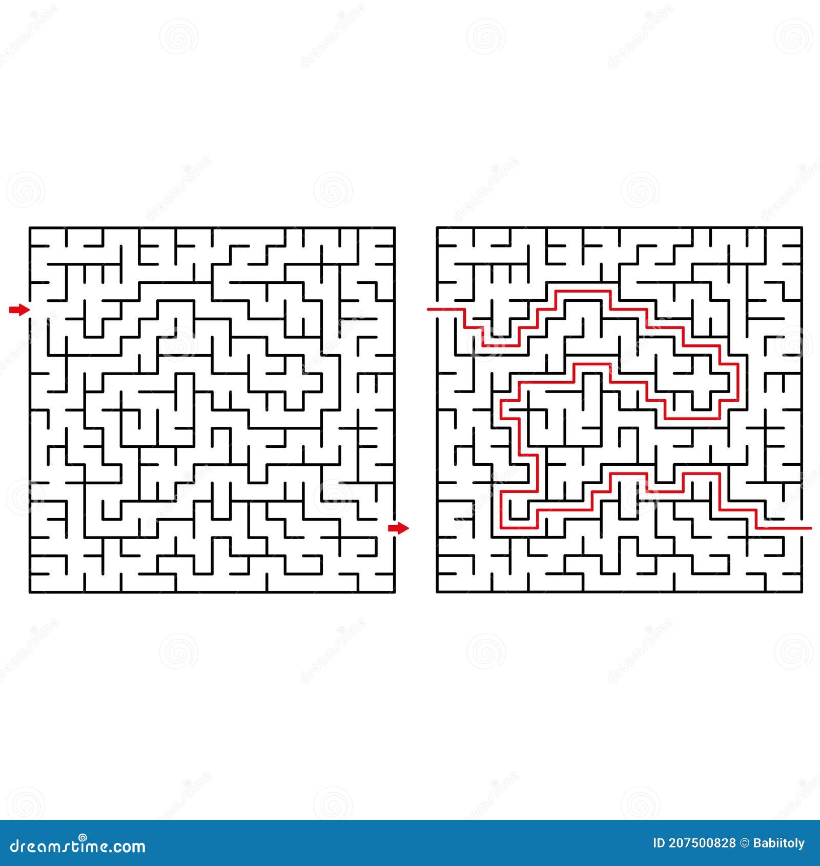 Worksheet. Maze Labyrinth with Entry and Exit Stock Vector ...