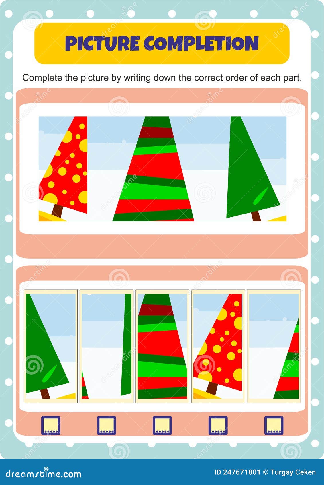 Activity To Complete the Missing Parts in the Picture Stock ...