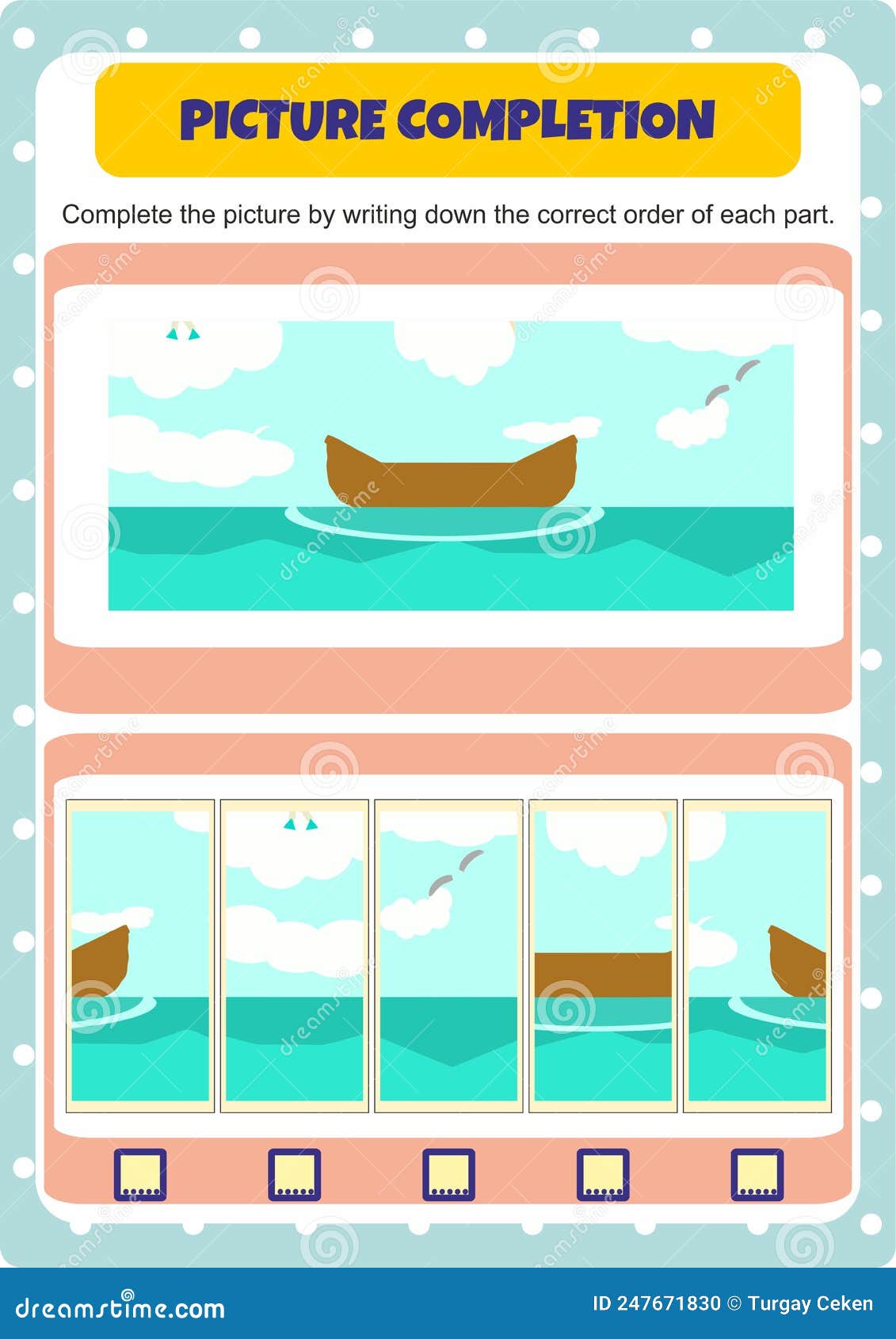 Activity To Complete the Missing Parts in the Picture Stock ...