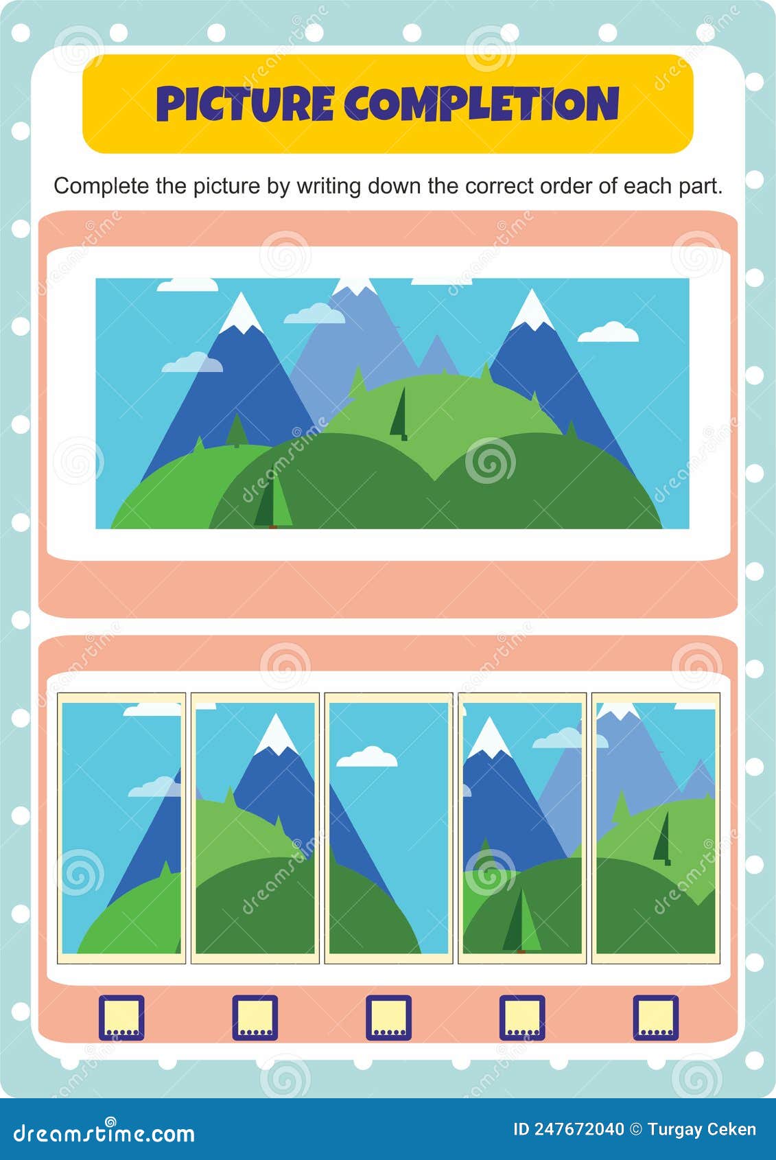 Activity To Complete the Missing Parts in the Picture Stock ...