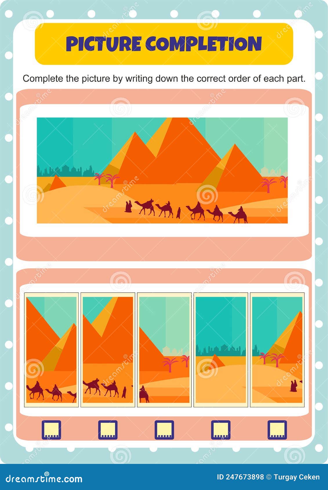 Activity To Complete the Missing Parts in the Picture Stock ...