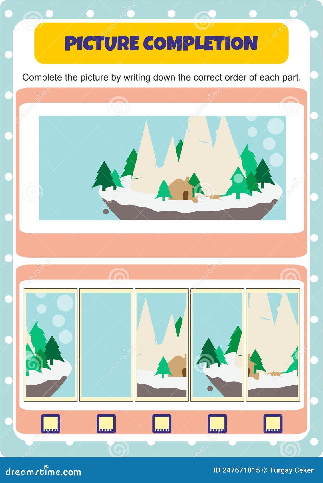 Activity To Complete the Missing Parts in the Picture Stock ...