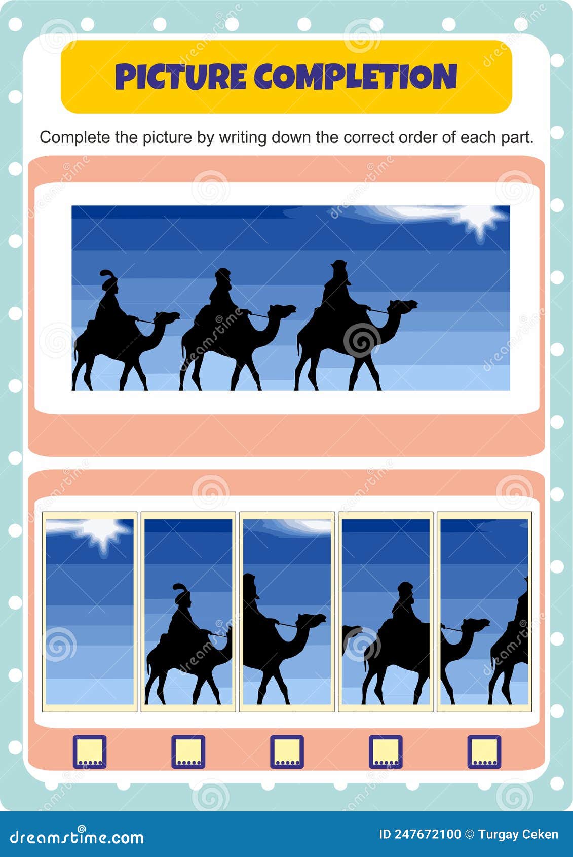 Activity To Complete the Missing Parts in the Picture Stock ...