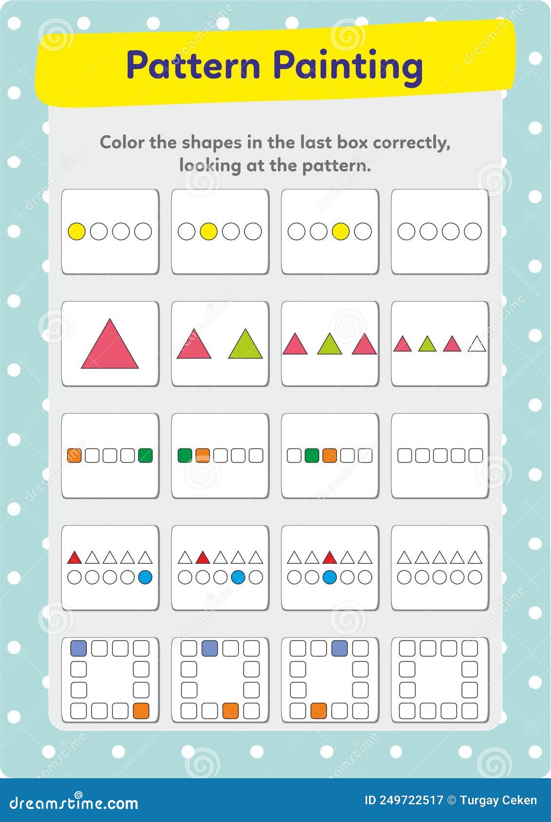 This Worksheet Is A Pattern Completion Activity Anda Painting Cartoon ...
