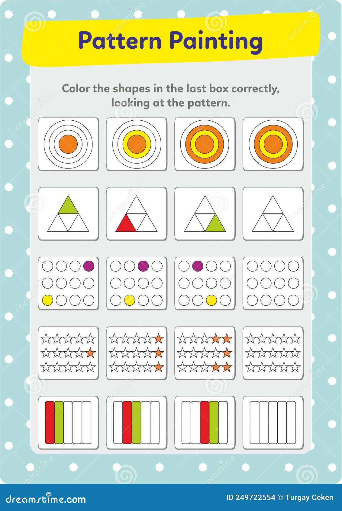 This Worksheet is a Pattern Completion Activity Anda Painting Stock ...