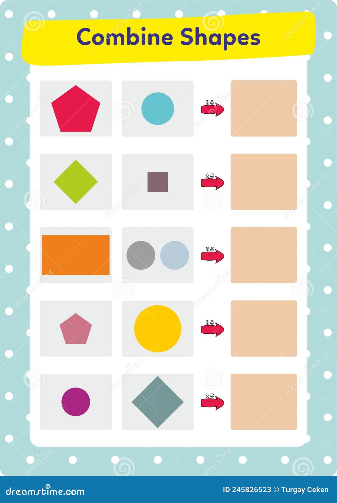 Pattern Gam for Kids, about Shape Combine. Stock Vector - Illustration ...