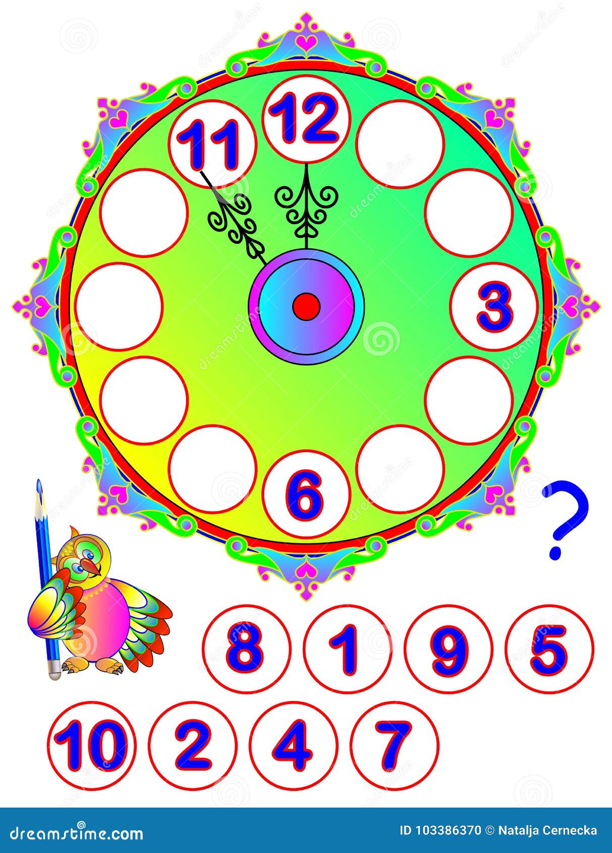Worksheet for Young Children. Repair the Clock. Find the Missing ... Worksheet for Young Children. Repair the Clock. Find the Missing ...