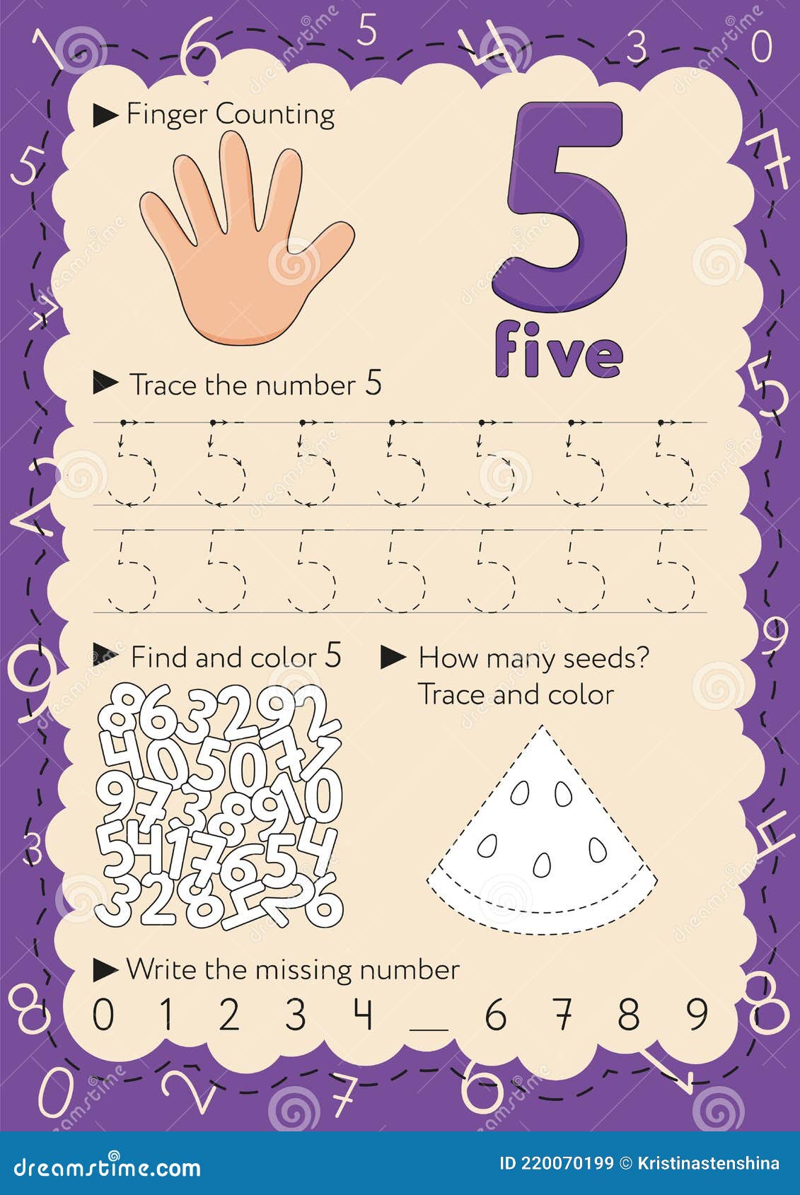 Worksheets for Learning Numbers. Learning and Activity for Kids. Number ...