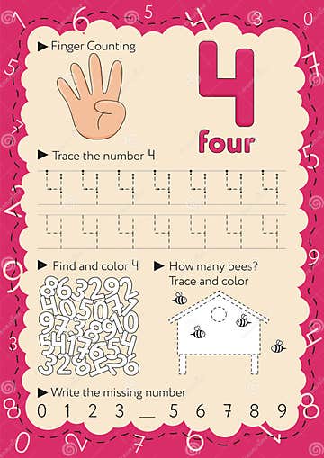 Worksheets for Learning Numbers. Learning and Activity for Kids. Number ...