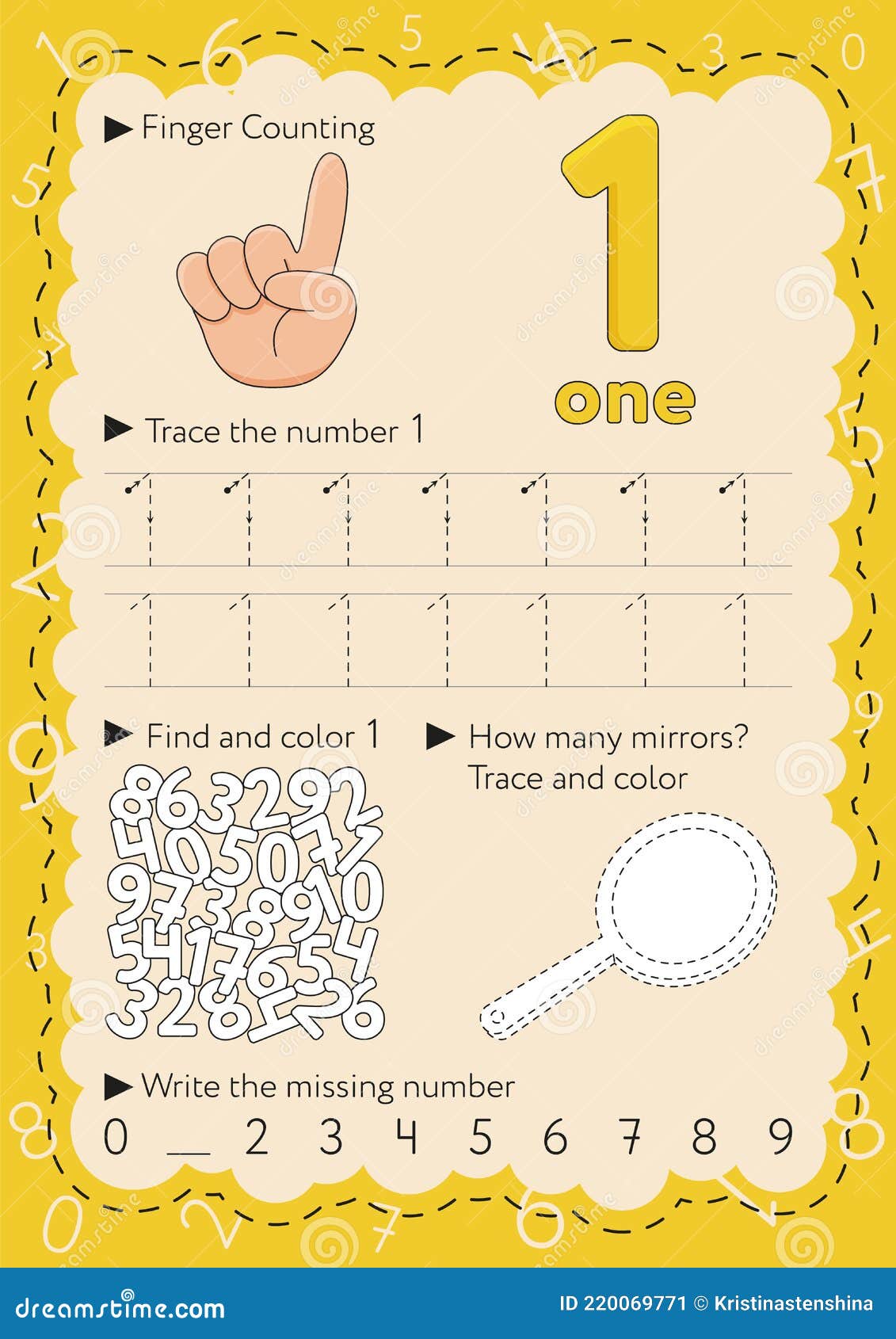 Worksheets for Learning Numbers. Learning and Activity for Kids. Number ...