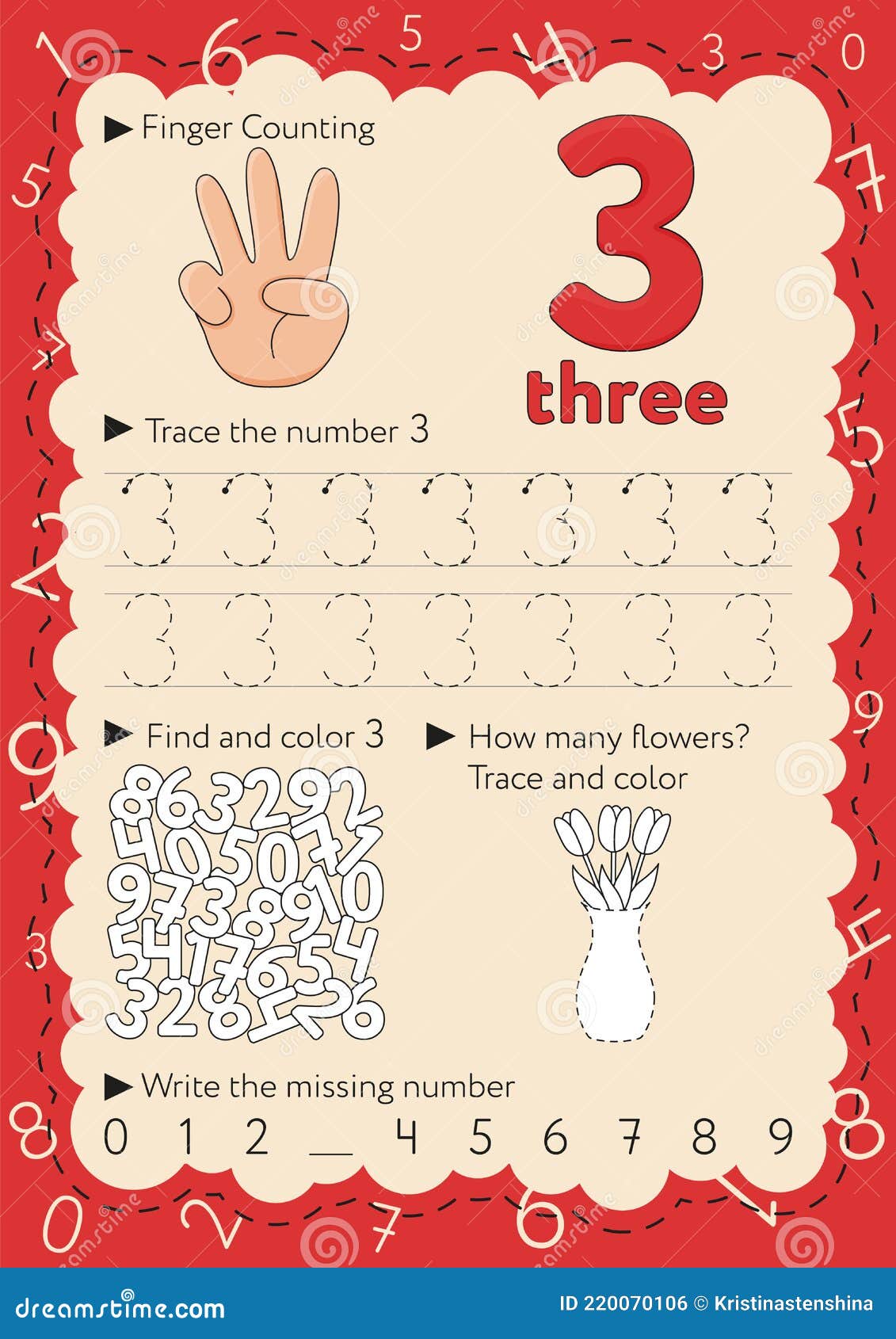 Worksheets for Learning Numbers. Learning and Activity for Kids. Number ...