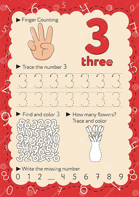 Worksheets for Learning Numbers. Learning and Activity for Kids. Number ...
