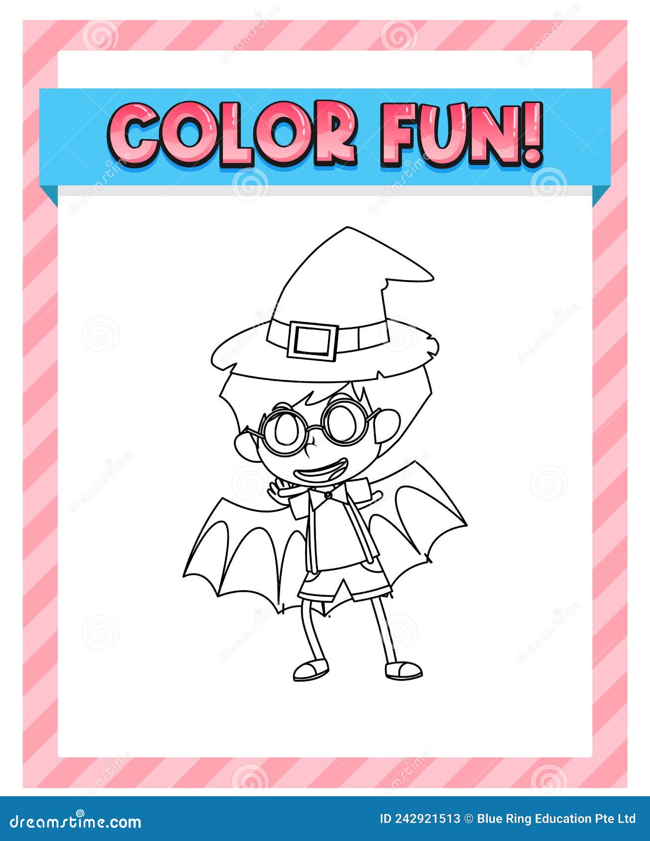 Worksheets Template with Color Fun! Text and Boy Outline Stock Vector ...