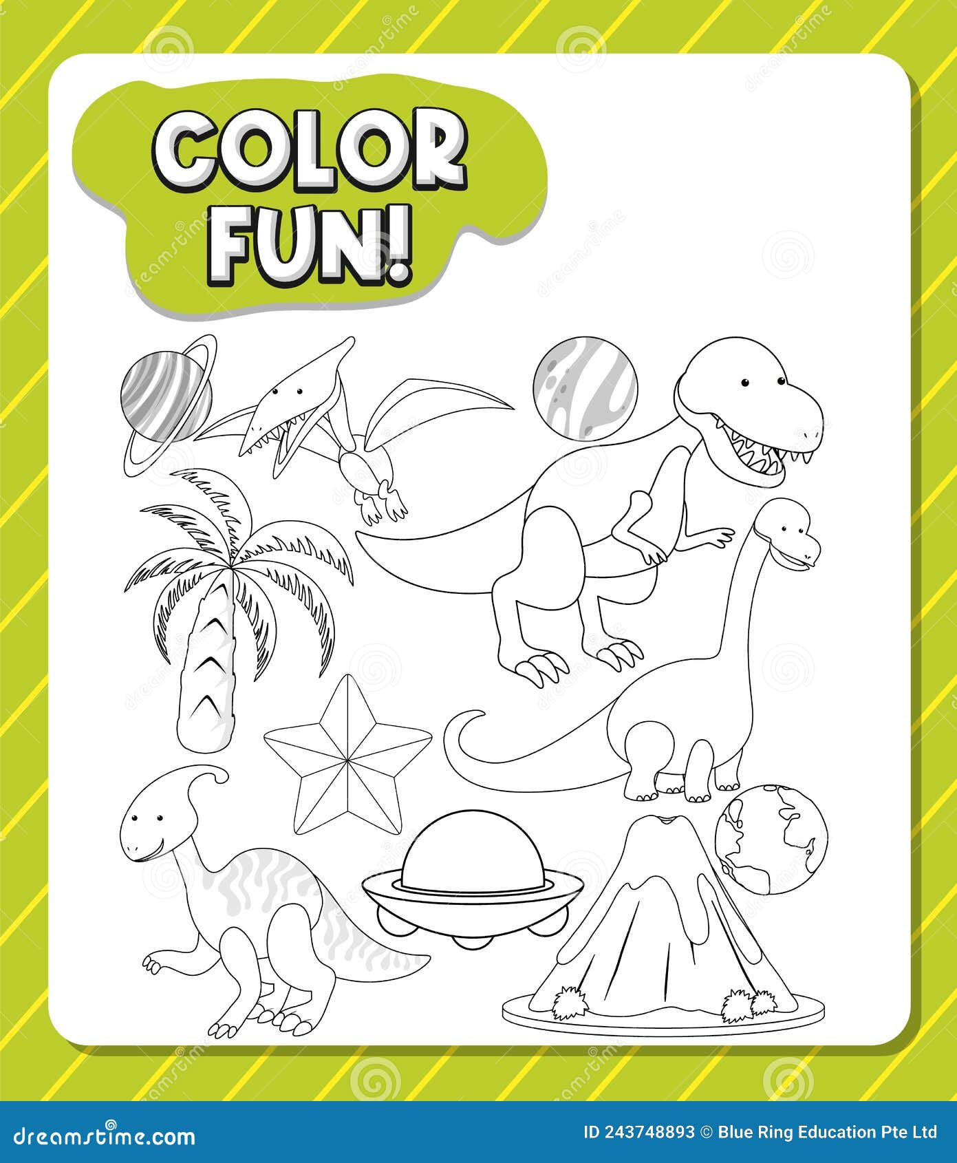 Worksheets Template with Color Fun! Text Stock Vector - Illustration of ...